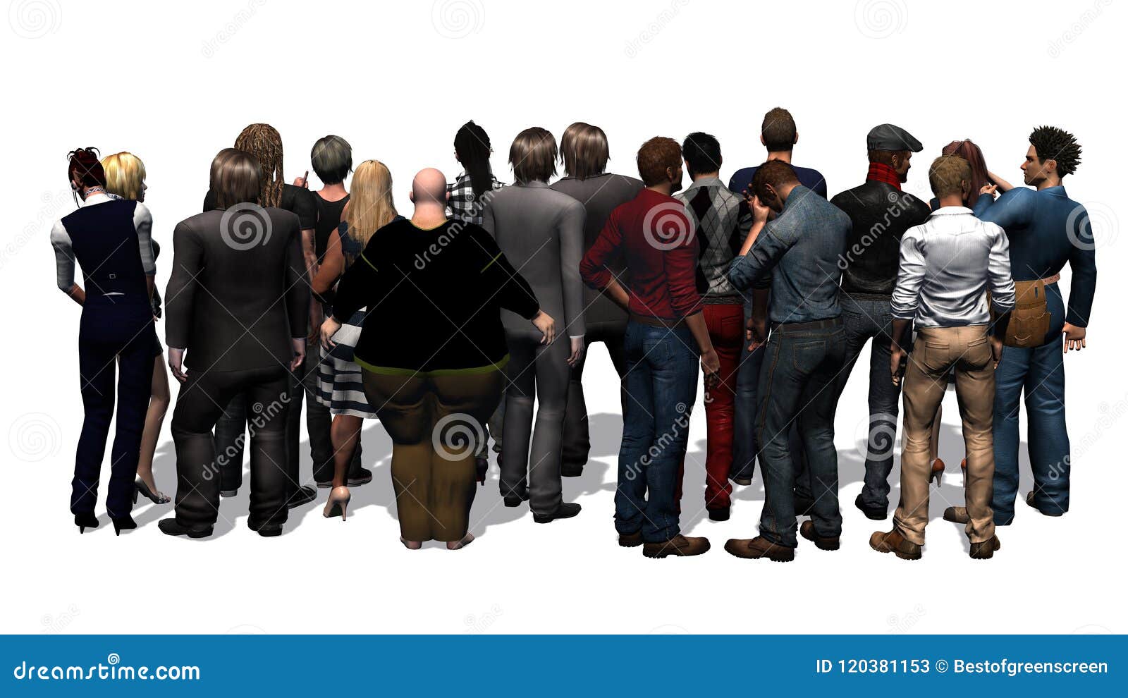 A Crowd of People Rear View Stock Illustration - Illustration of ...