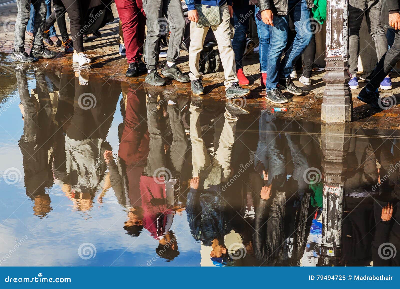Crowd of People Reflecting in a Puddle Editorial Image - Image of ...