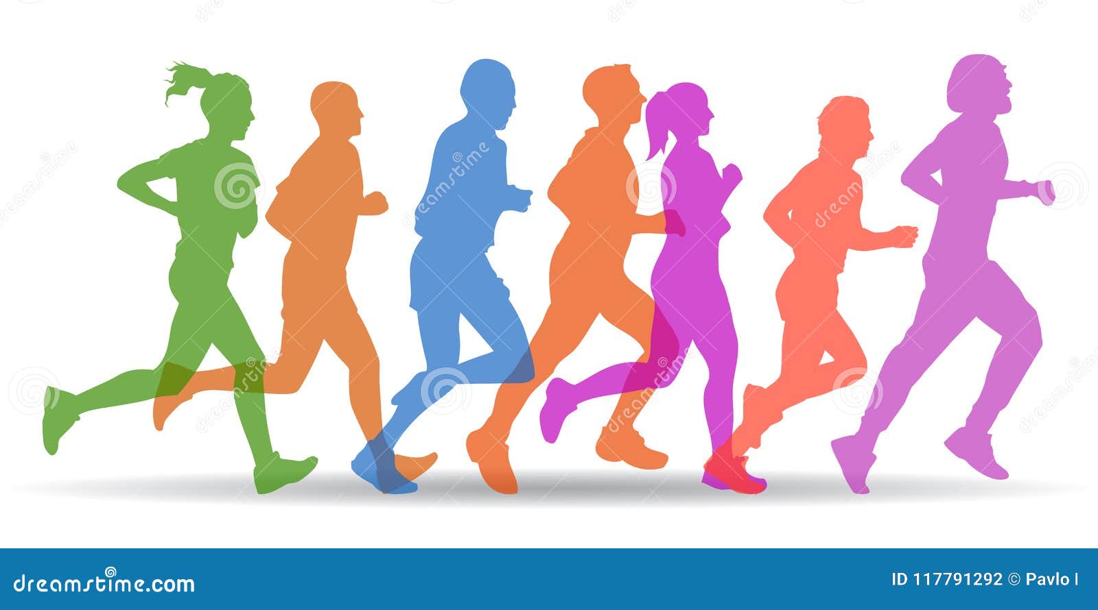 A Crowd of People are Running Stock Illustration - Illustration of ...