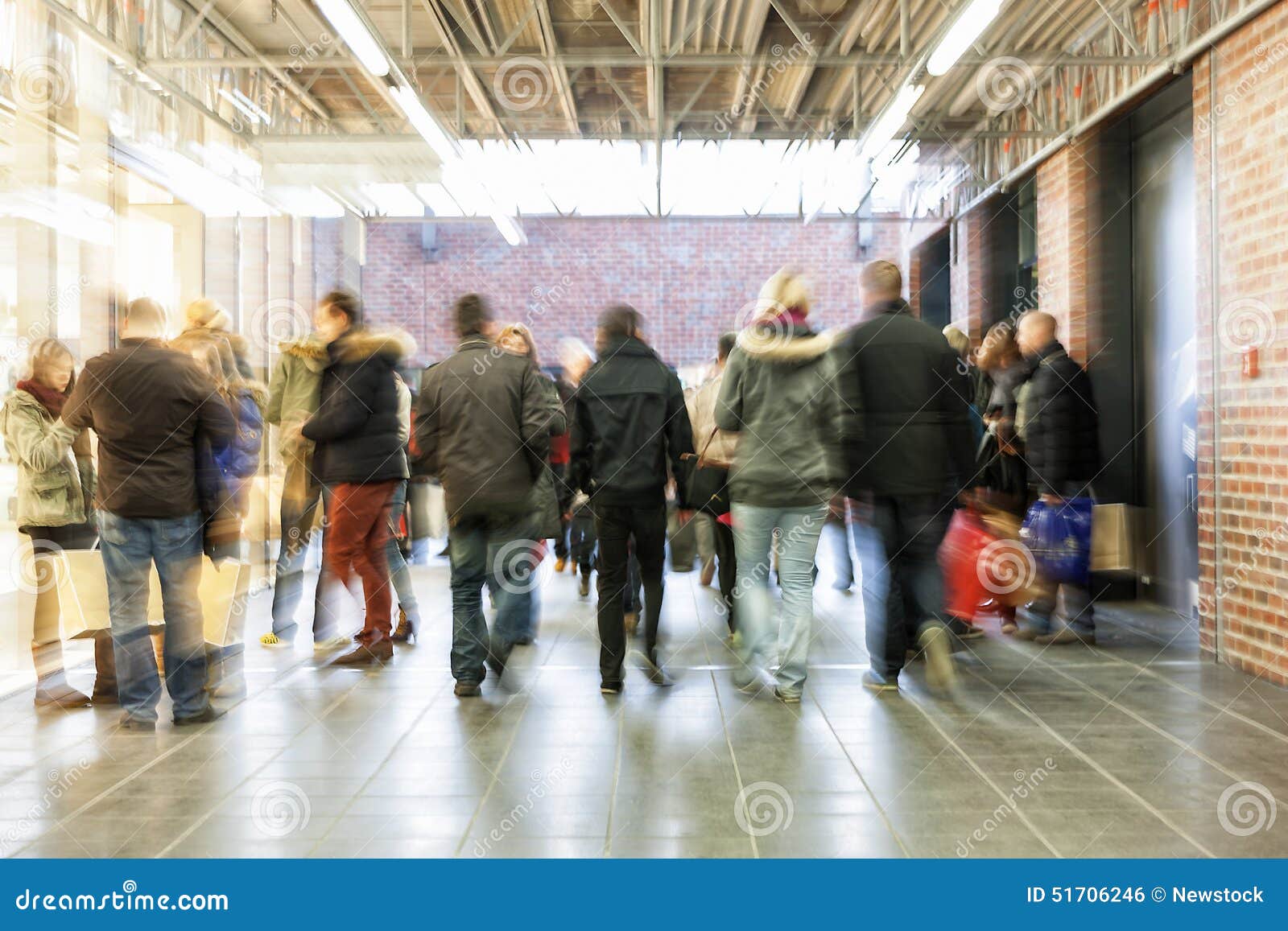 Crowd of People Rushing through Corridor, Zoom Effect, Motion Bl Stock ...