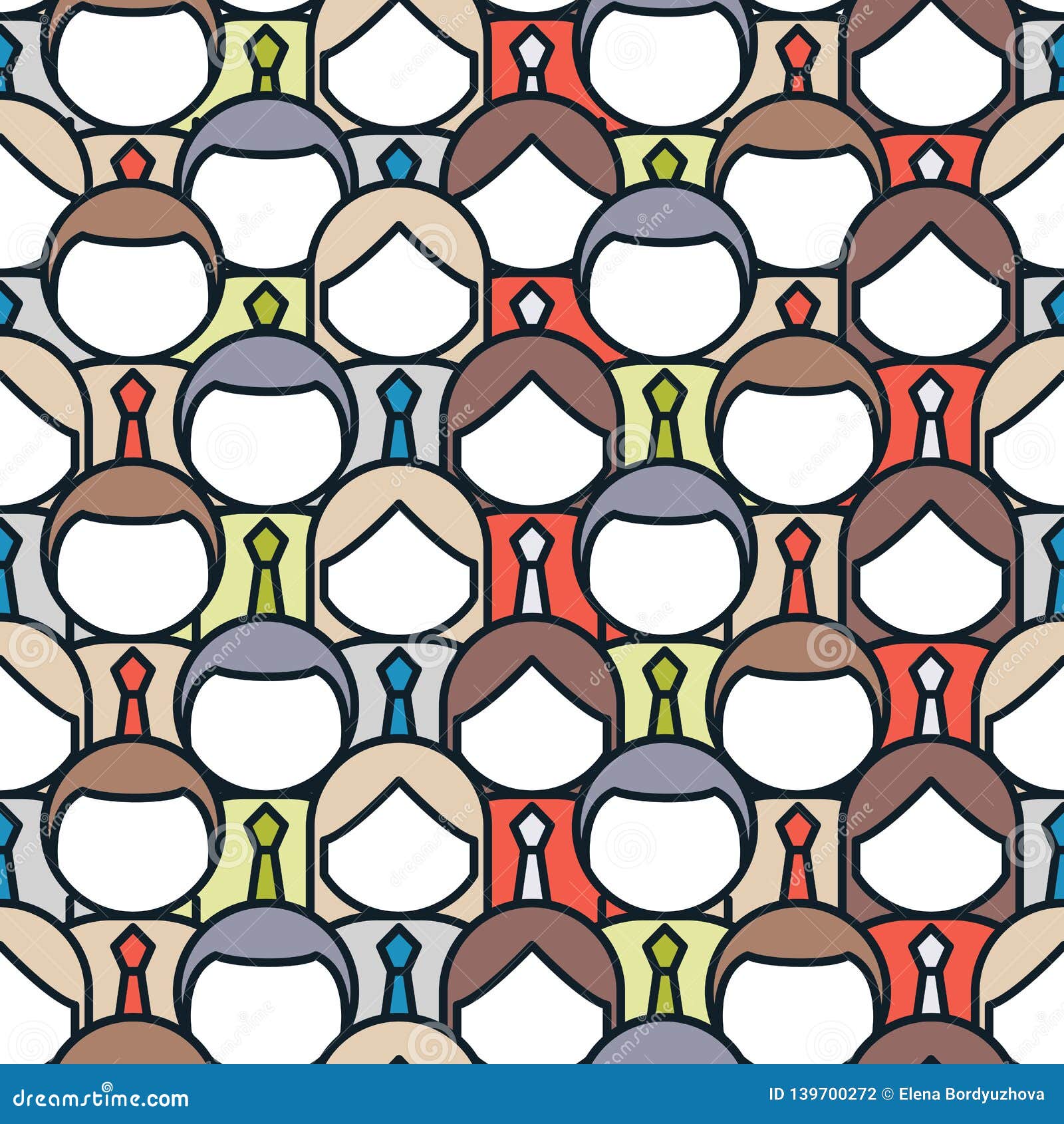 Crowd of People Seamless Pattern Stock Vector - Illustration of design ...