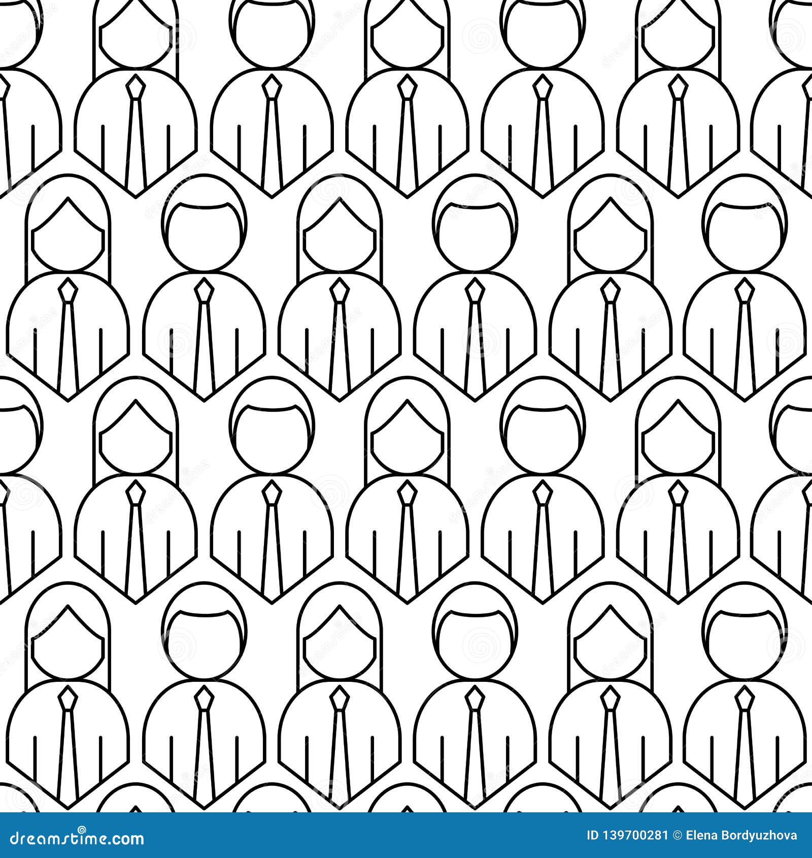 Crowd of People Seamless Pattern Stock Vector - Illustration of person ...