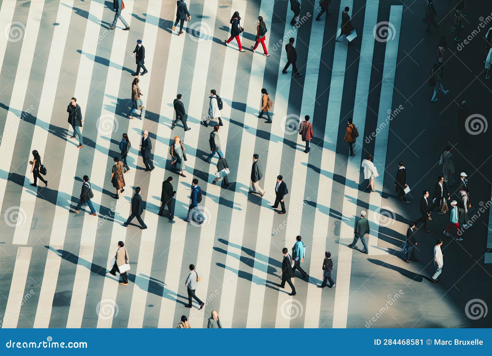 Crowd of People Seen from Above on the Street - AI Generated Stock ...