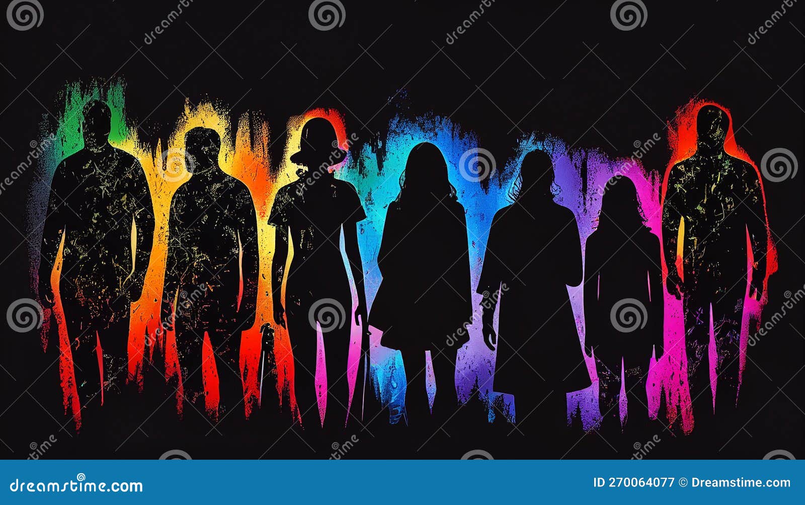 Crowd of People Shadows Silhouettes.AI Generated Stock Illustration ...