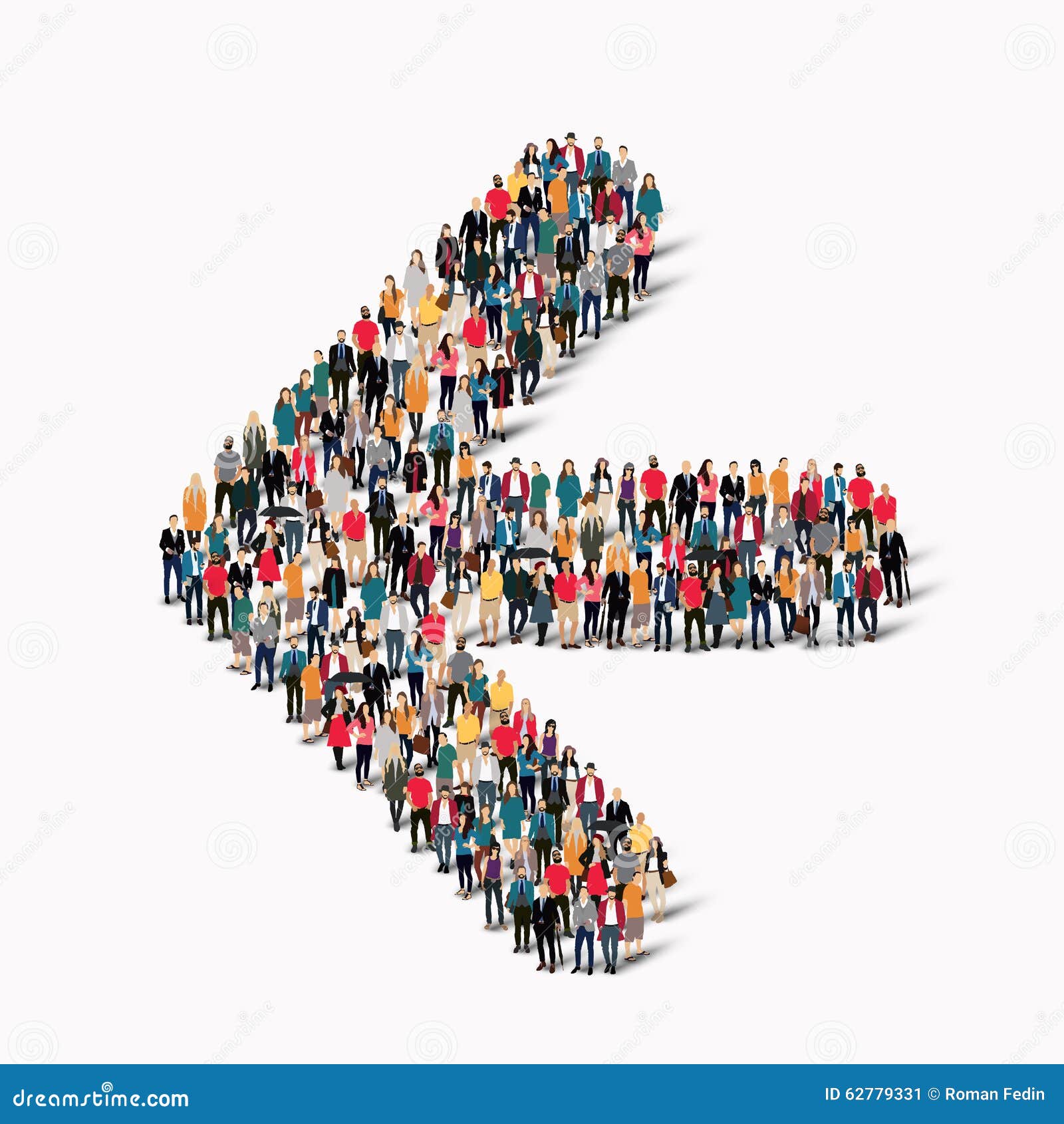Crowd People Shape Arrow Direction Stock Vector - Illustration of ...