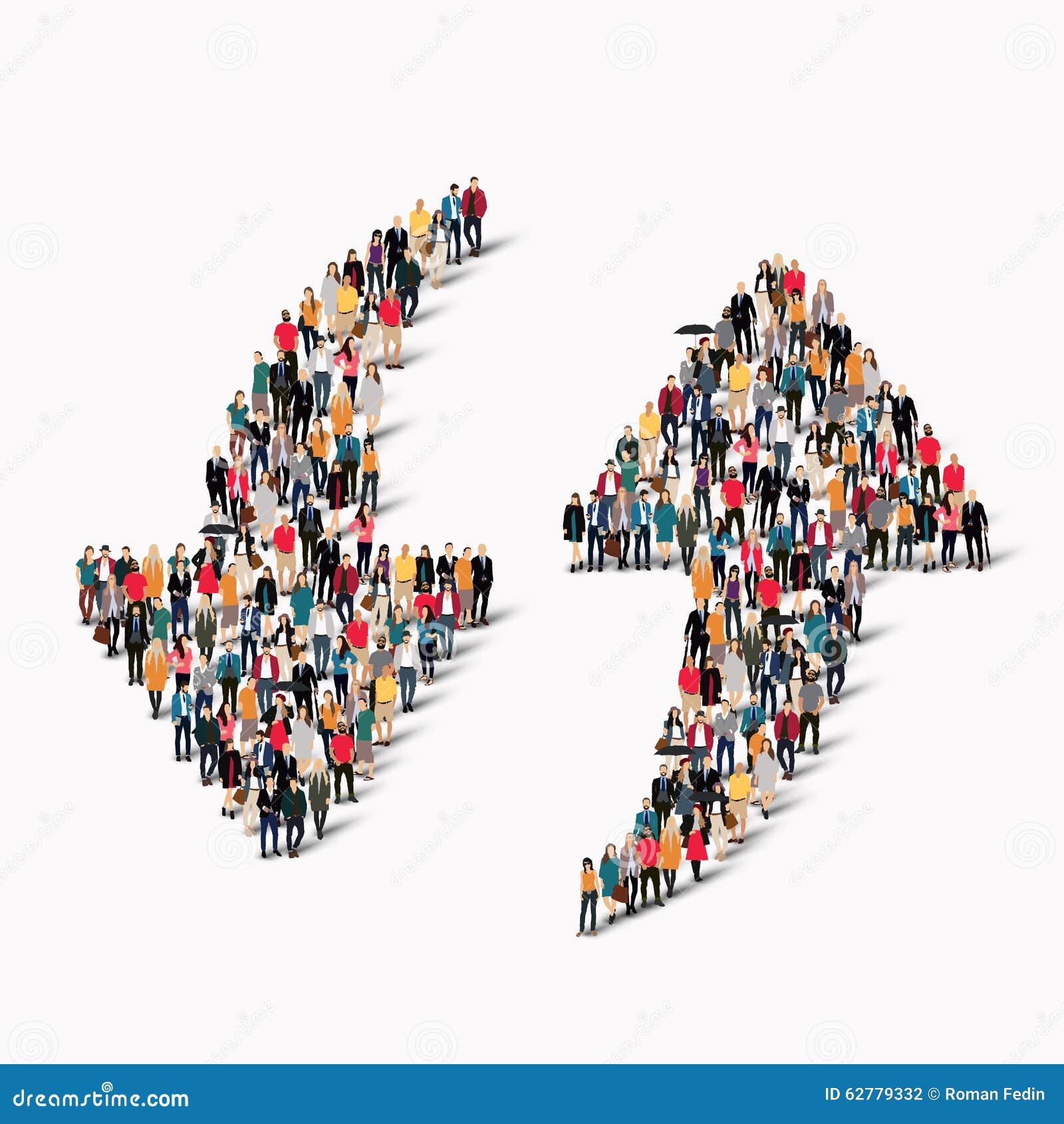 Crowd People Shape Arrow Direction Stock Vector - Illustration of ...