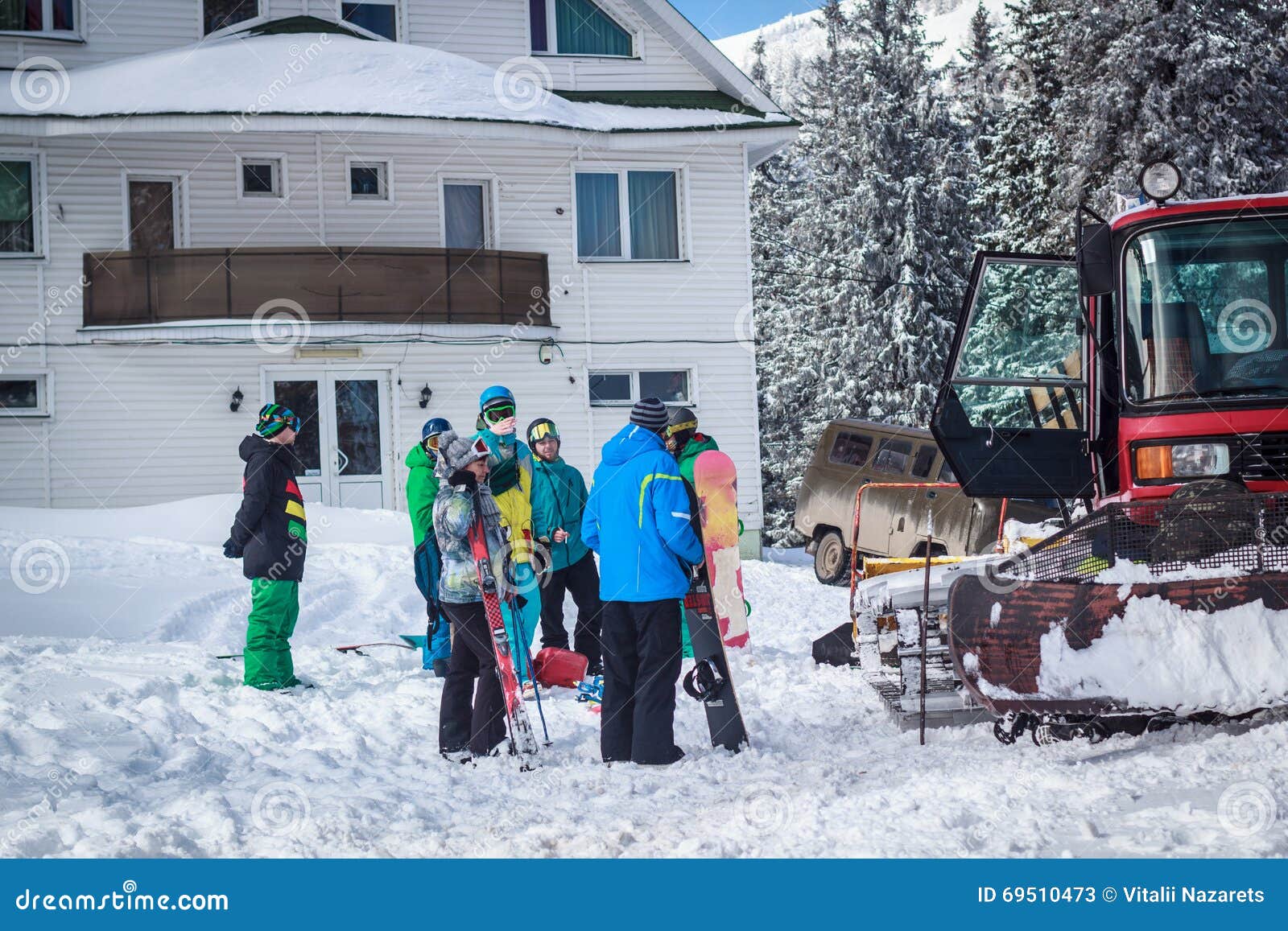 Crowd People on a Snowy Mountain Editorial Stock Photo - Image of ...