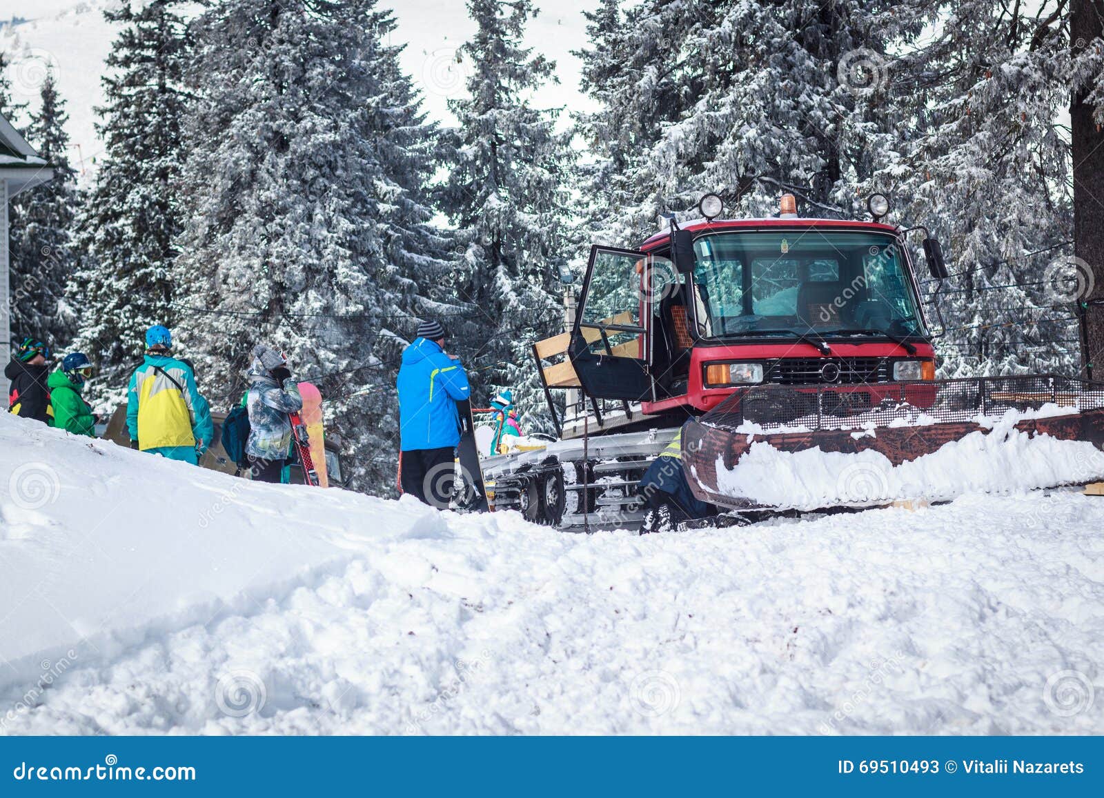 Crowd People on a Snowy Mountain Editorial Stock Photo - Image of ...
