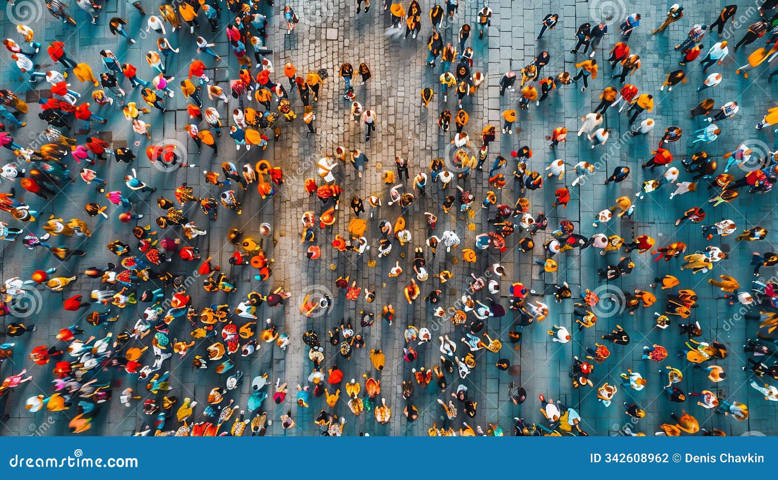 Crowd of People on the Square, Top View Stock Photo - Image of outdoors ...