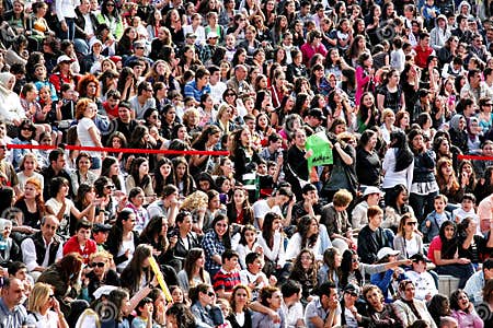 Crowd of People at the Stadium Editorial Stock Image - Image of ...