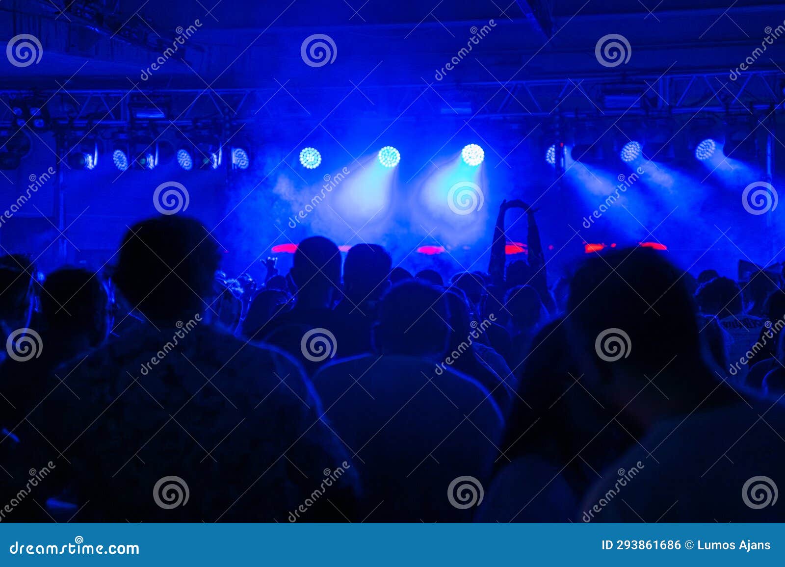 Crowd of People and Stage Lights at Techno Party Stock Photo - Image of ...