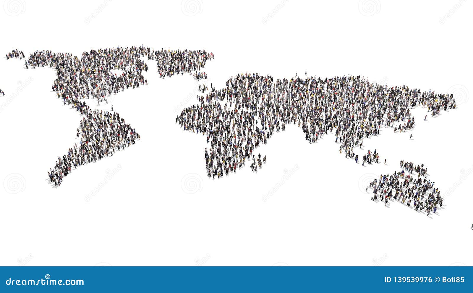Crowd of People Forming World Map Shape Inner Part Stock Photo - Image ...