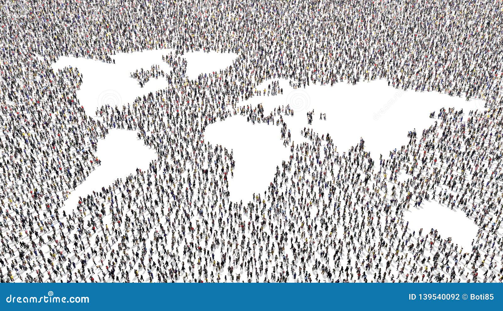 Crowd of People Forming World Map Shape Stock Photo - Image of exchange ...