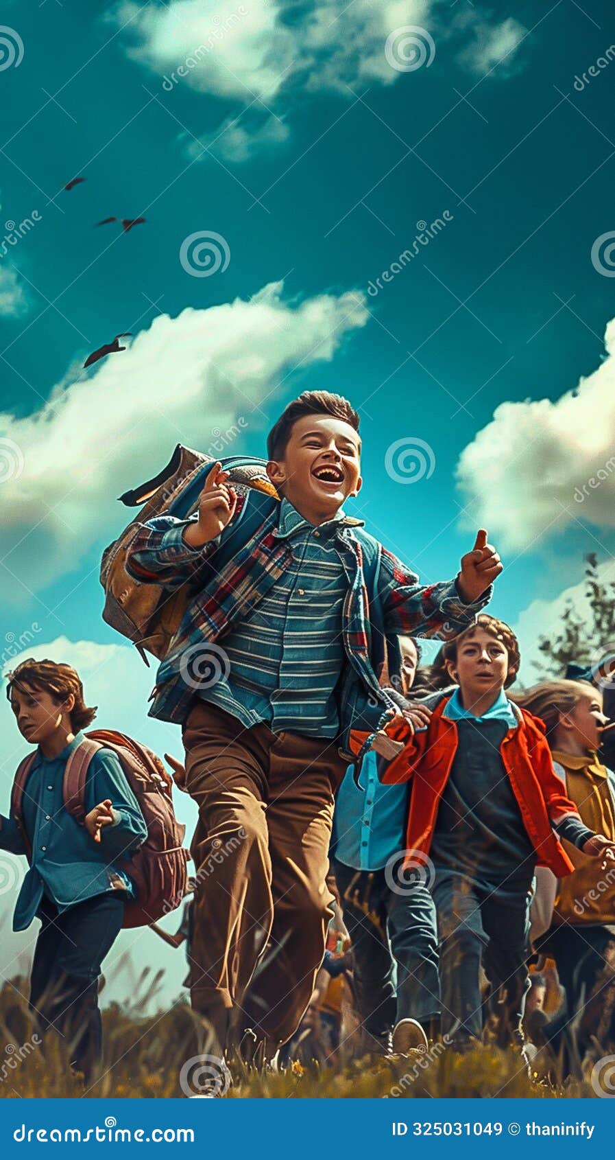 A Group of People Walking Across a Field with Backpacks Stock ... A Group of People Walking Across a Field with Backpacks Stock ...