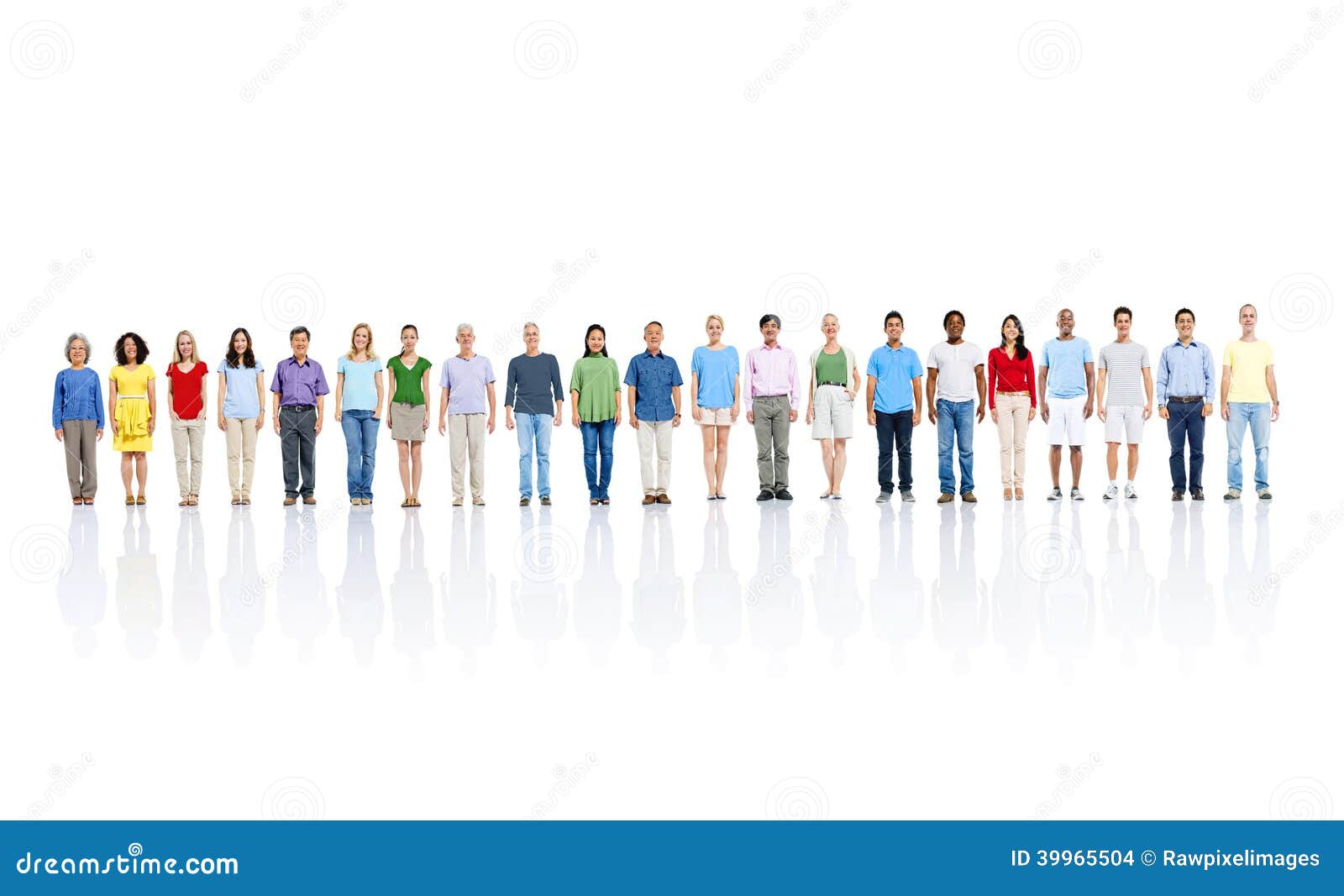 Crowd of People Stood in Long Line Stock Photo - Image of girls, happy ...