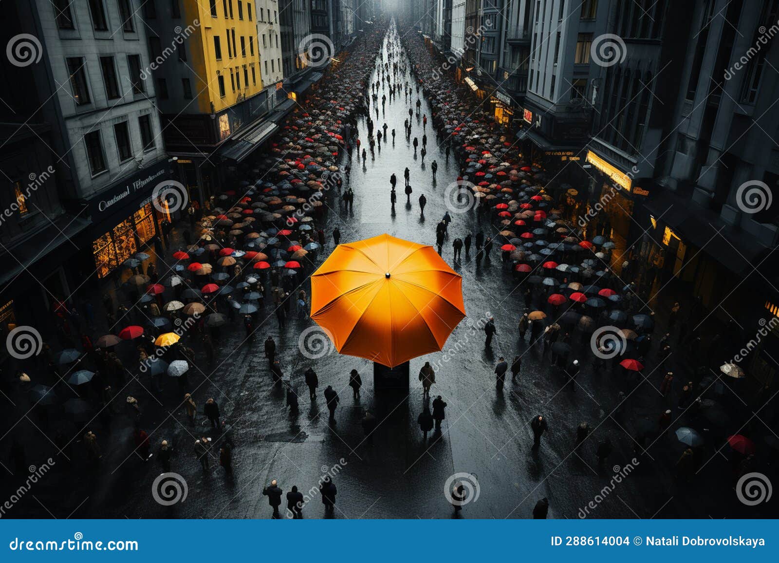 Crowd of People on the Street in Rainy Day Stock Photo - Image of rainy ...