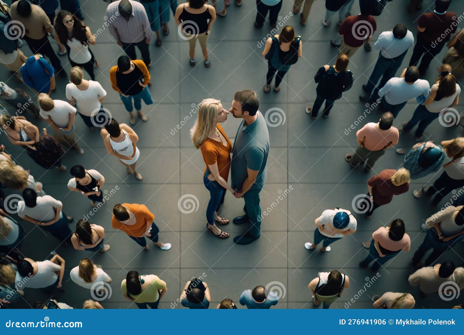 Crowd of People on the Street Top View. Neural Network AI Generated ...