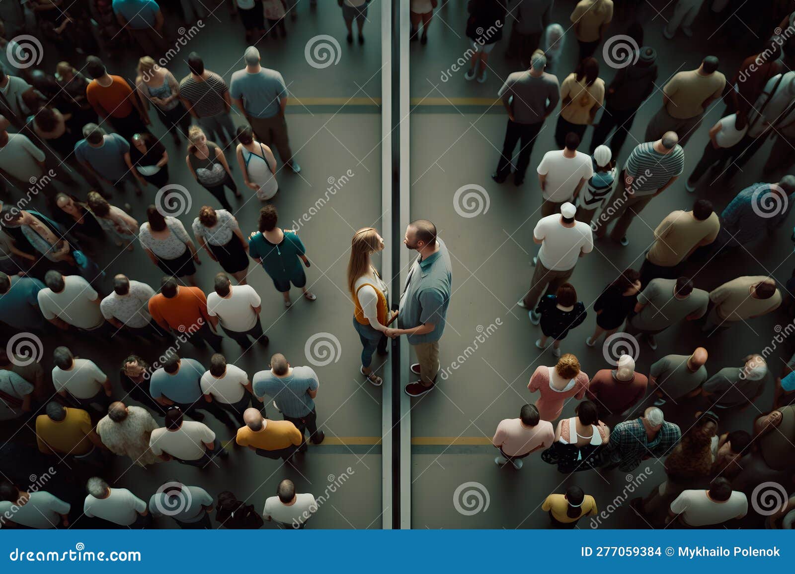 Crowd of People on the Street Top View. Neural Network AI Generated ...