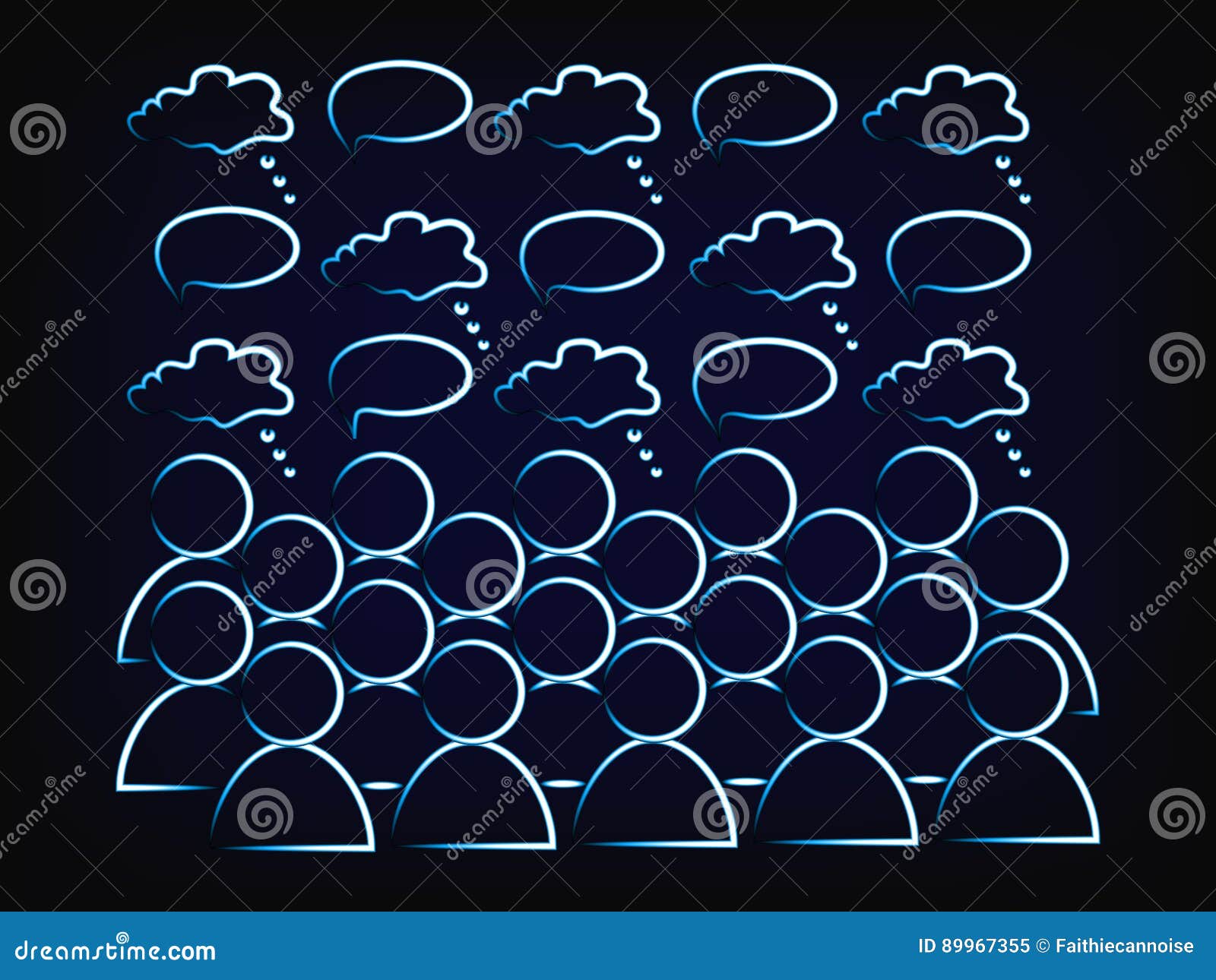 Crowd of People Talking and Thinking Stock Vector - Illustration of ...