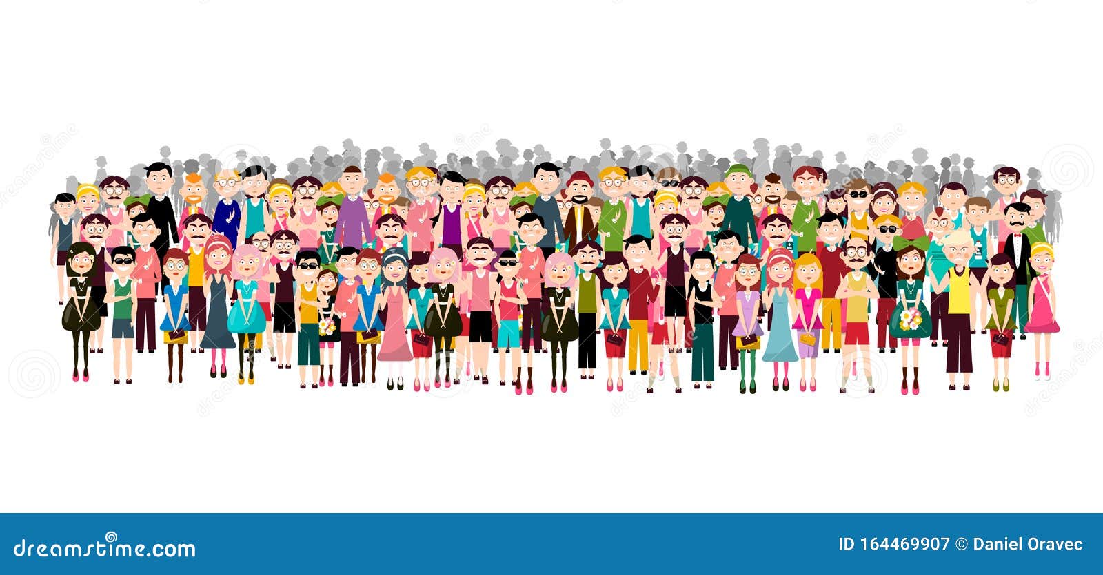 Crowd of People - Vector Men and Women Audience Stock Vector ...