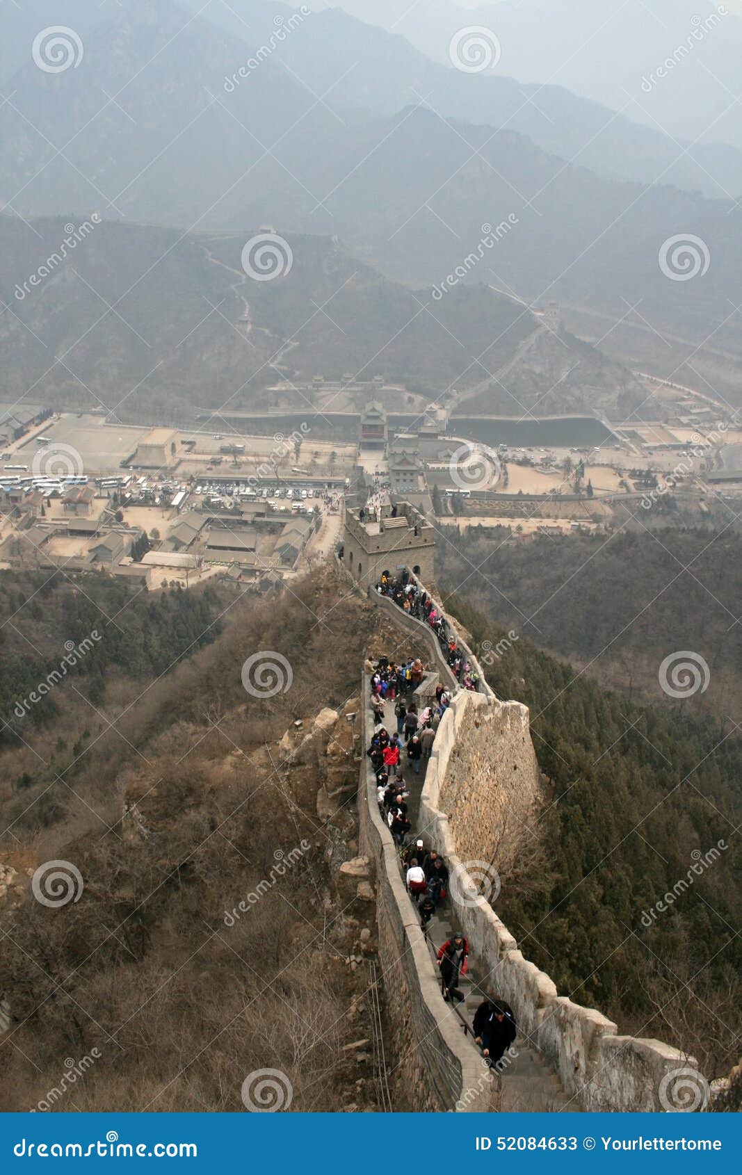 A Crowd of People Walking the BaDaling Section of the Great Wall ...
