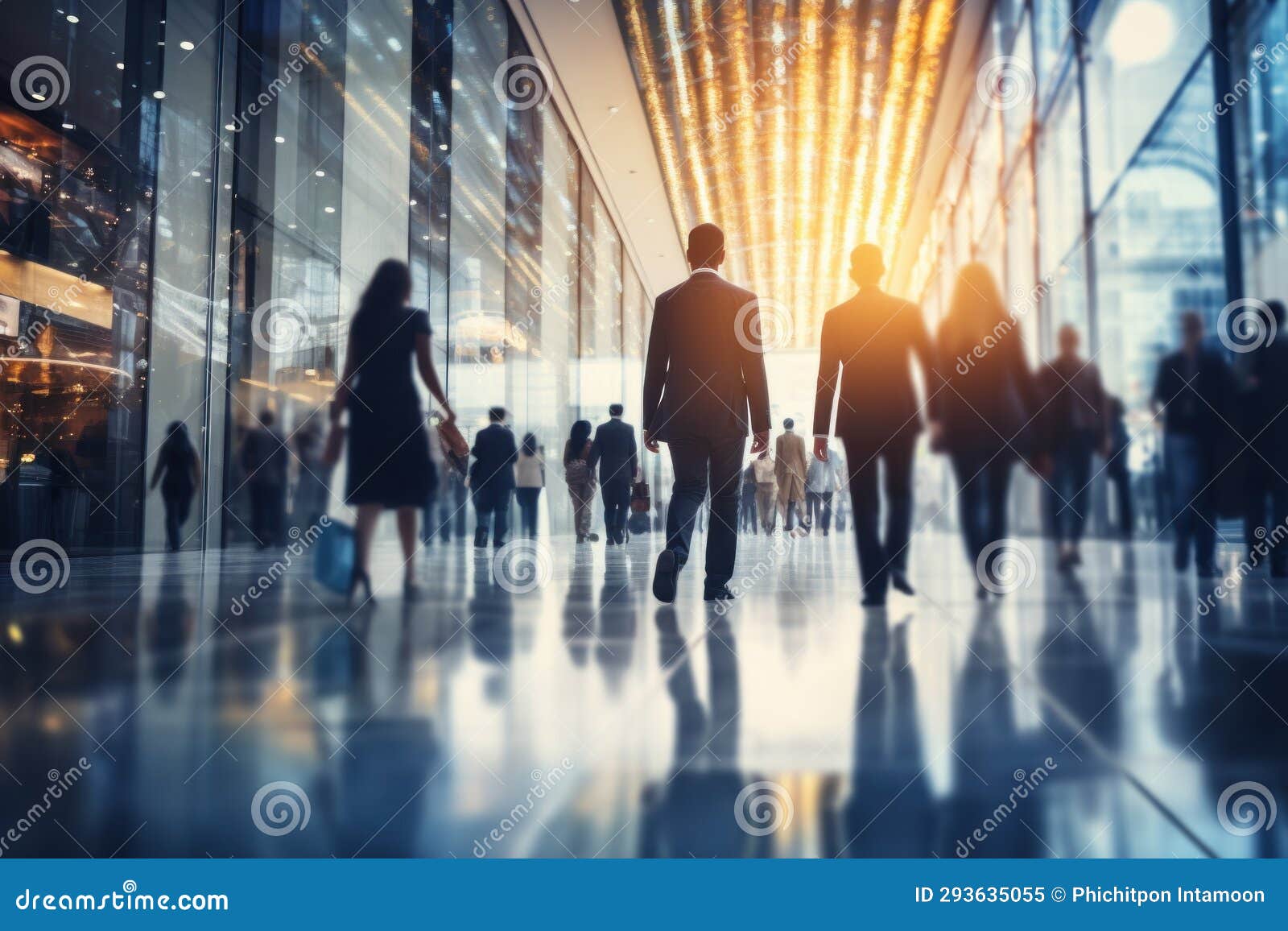 Crowd of People Walking in Shopping Mall Fast Moving . Generative AI ...