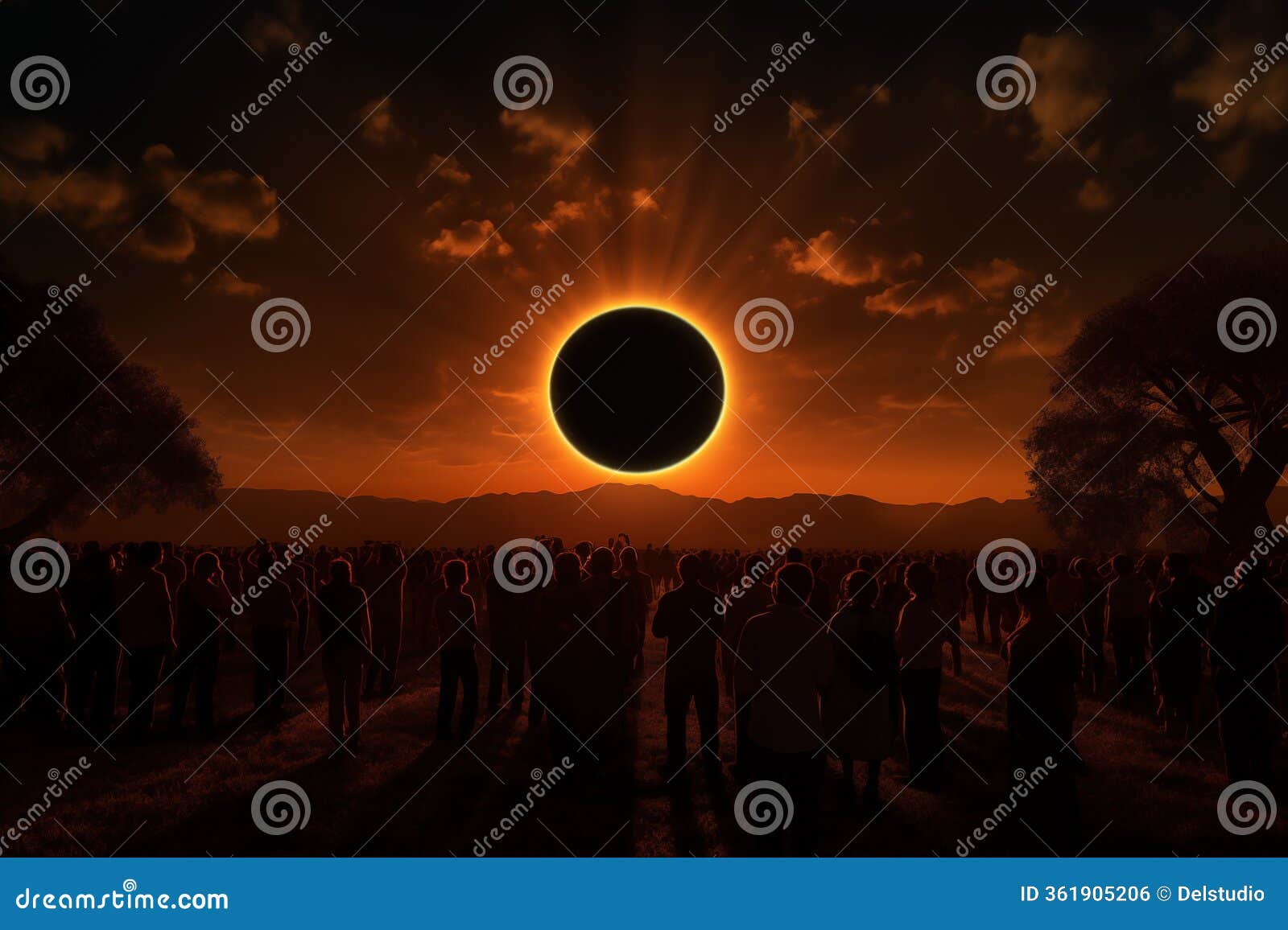 Total And Annular Solar Eclipse. Set Of Different Eclipses With ...