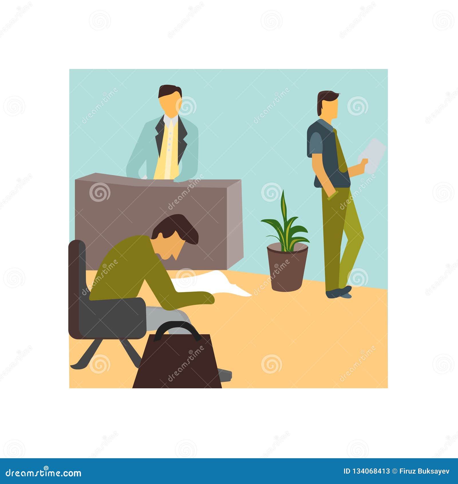 Crowd of People Working in Office Vector Vector Sign and Symbol ...