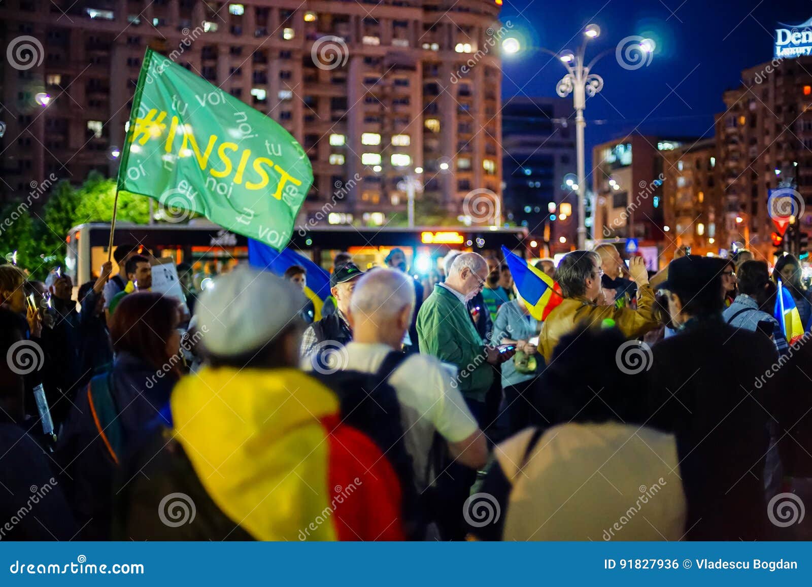 Crowd at Protest, Bucharest, Romania Editorial Photo - Image of ...