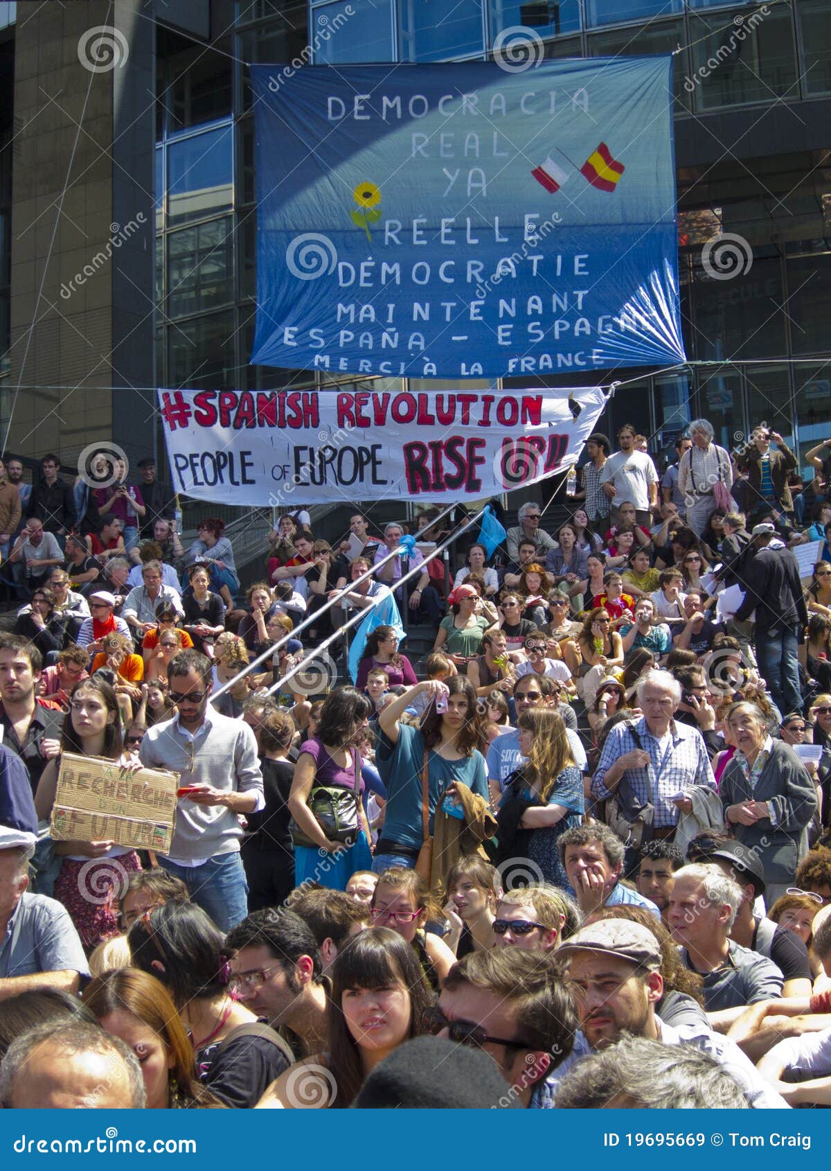 Crowd Protest in Support of Indignants Editorial Stock Image - Image of ...