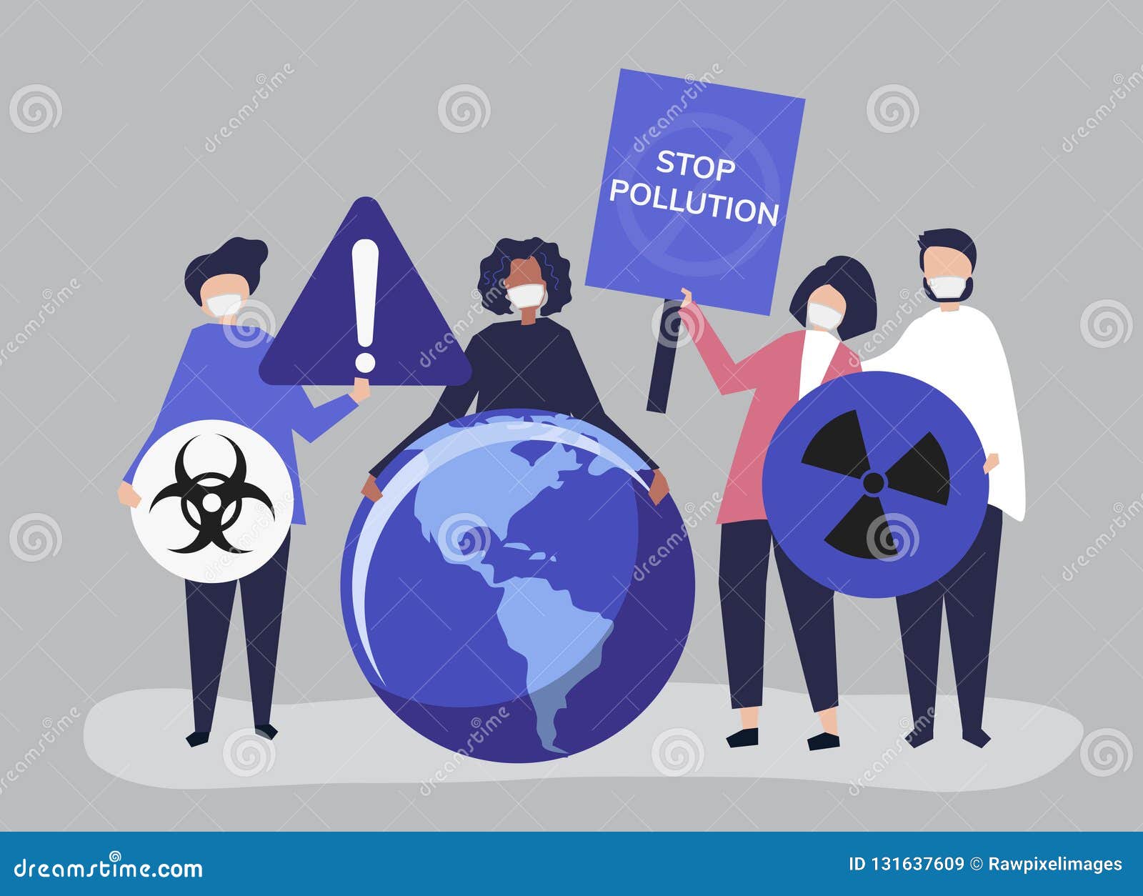 Crowd of Protesters Rallying in Support To Decreasing Pollution Stock ...