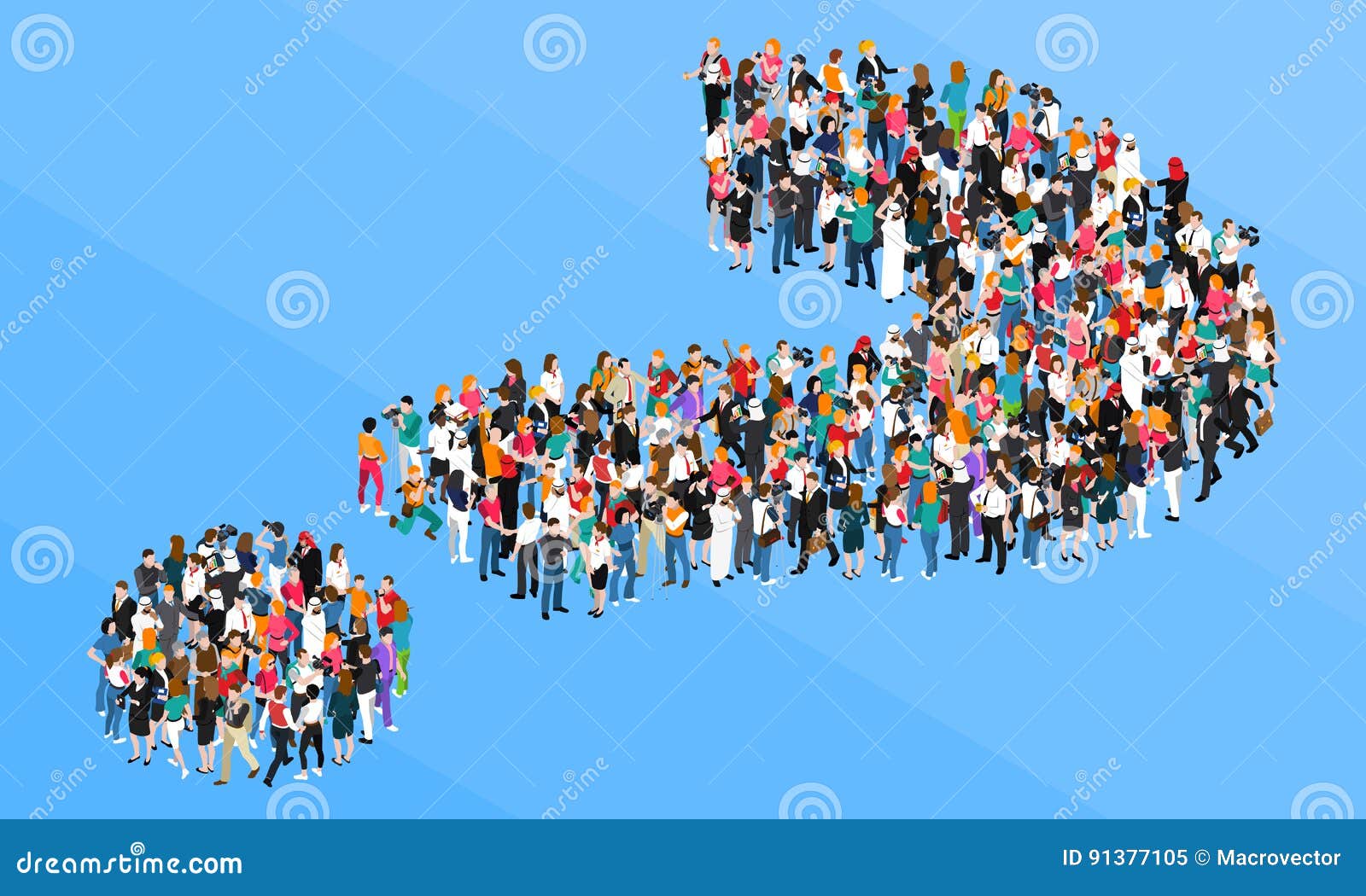 Crowd Question Mark Isometric Design Concept Stock Vector ...