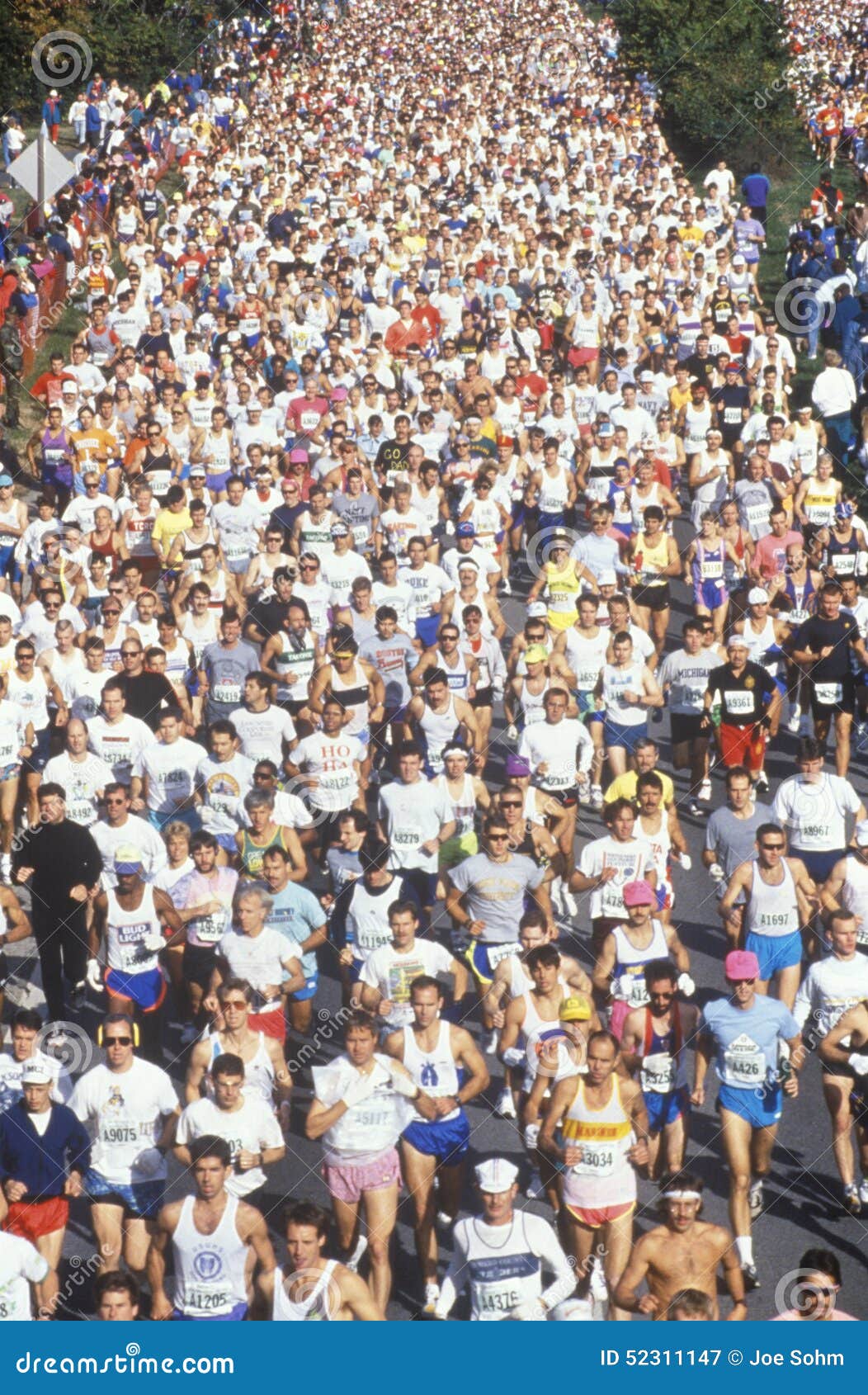 Crowd of Runners in Marathon from Above, Washington, D.C Editorial ...