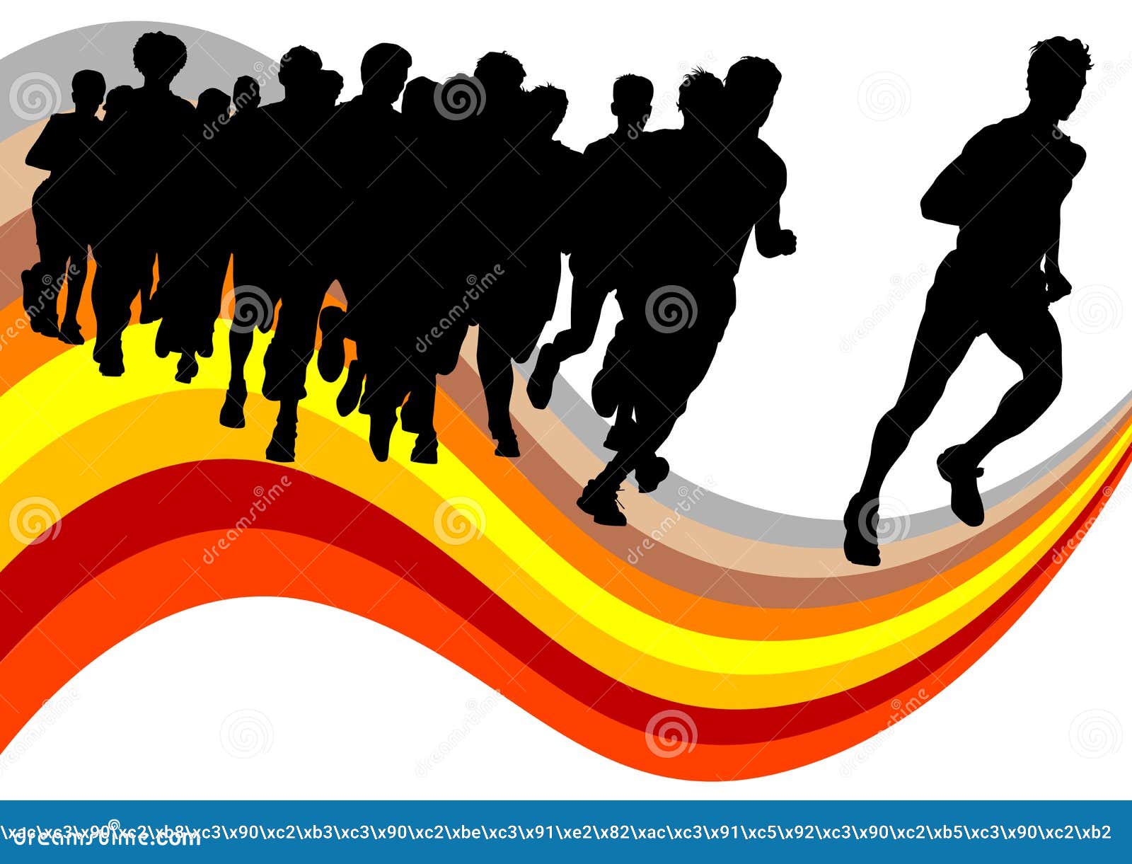 Crowd running stock vector. Illustration of athlete, race - 12884897