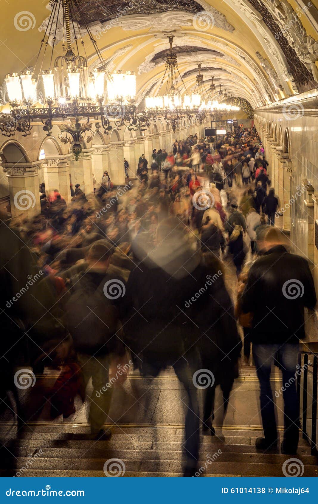 Crowd during Rush Hour in Moscow Metro Station, Russia Editorial Stock ...