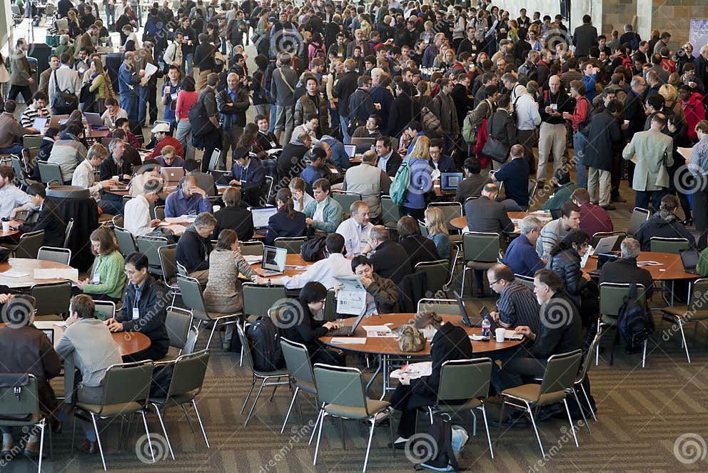 Crowd of Scientists at Coffee Break Editorial Stock Image - Image of ...