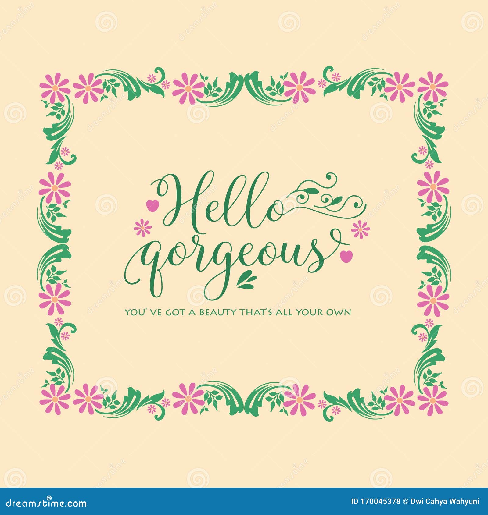 Crowd of Seamless Leaf and Flower Frame, for Elegant Hello Gorgeous ...