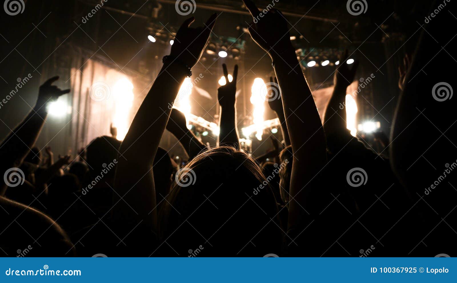 Silhouette People Rock Show Editorial Image - Image of effect, club ...