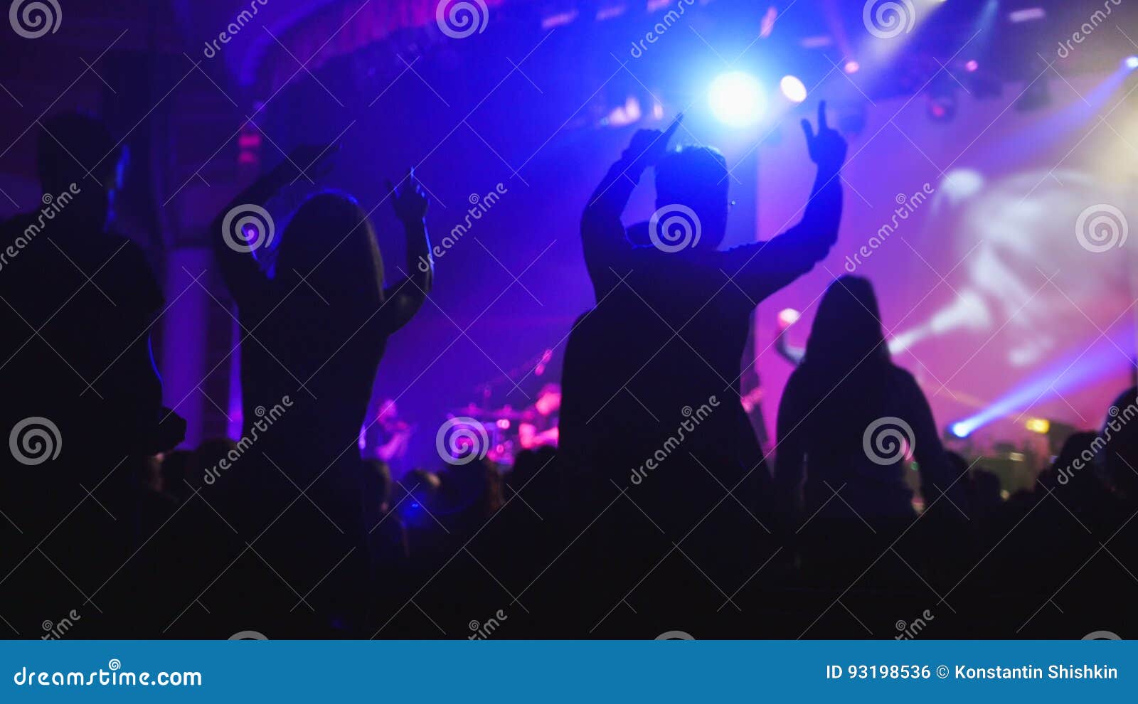 The Crowd of Shadows of People Dancing at the Concert Stock Photo ...