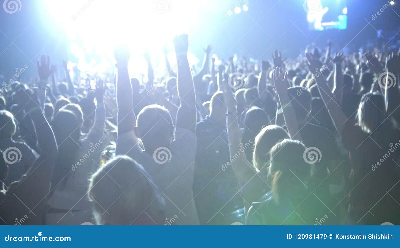 The Crowd of Shadows of People Dancing at the Concert, Slow-motion ...