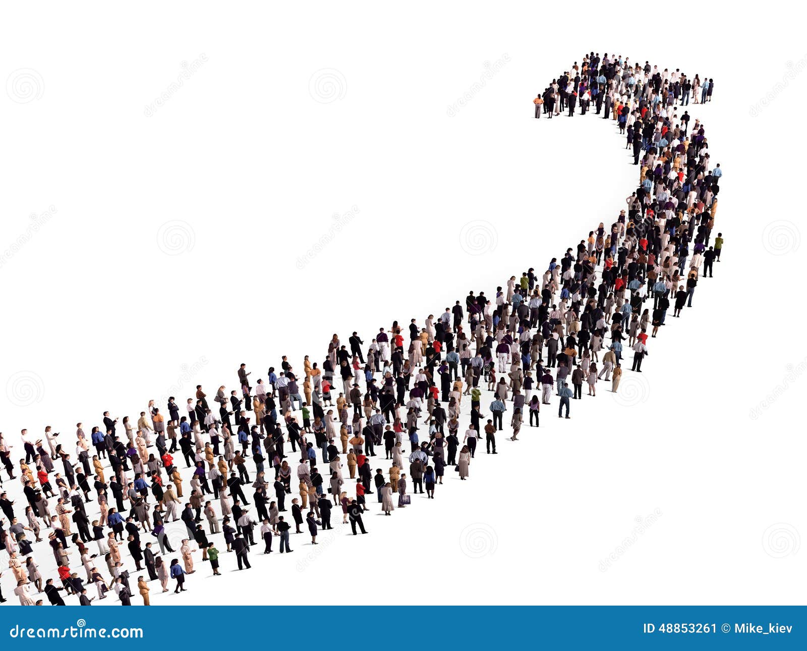 Crowd in the Shape of an Arrow Stock Illustration - Illustration of ...