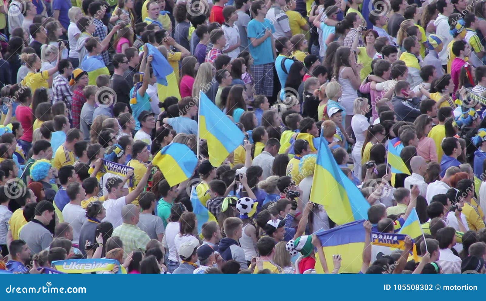 Crowd of Shouting People on the Demonstration or Sporting Event Stock ...