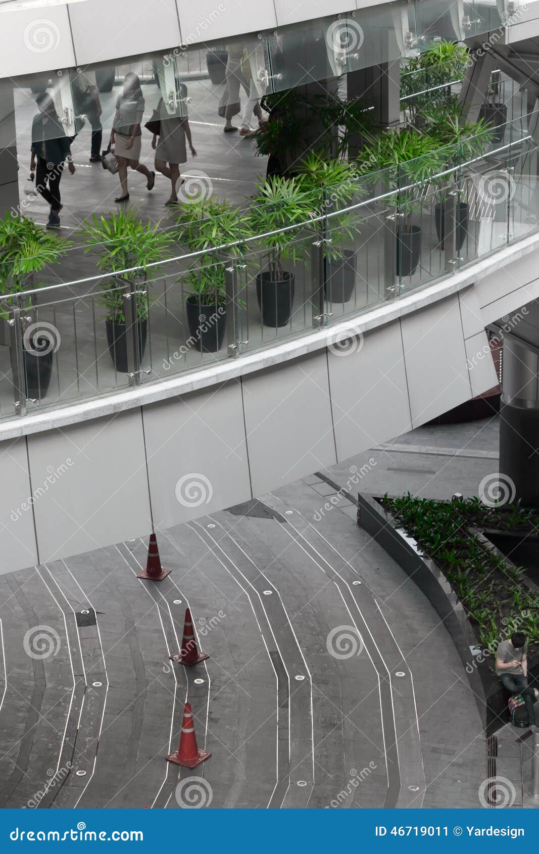 Crowd Silhouette of People Inside Modern Building Stock Image - Image ...
