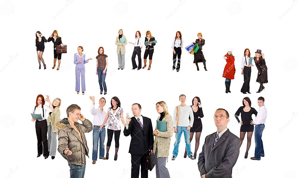 Crowd of Small Groups and Single People Stock Image - Image of career ...