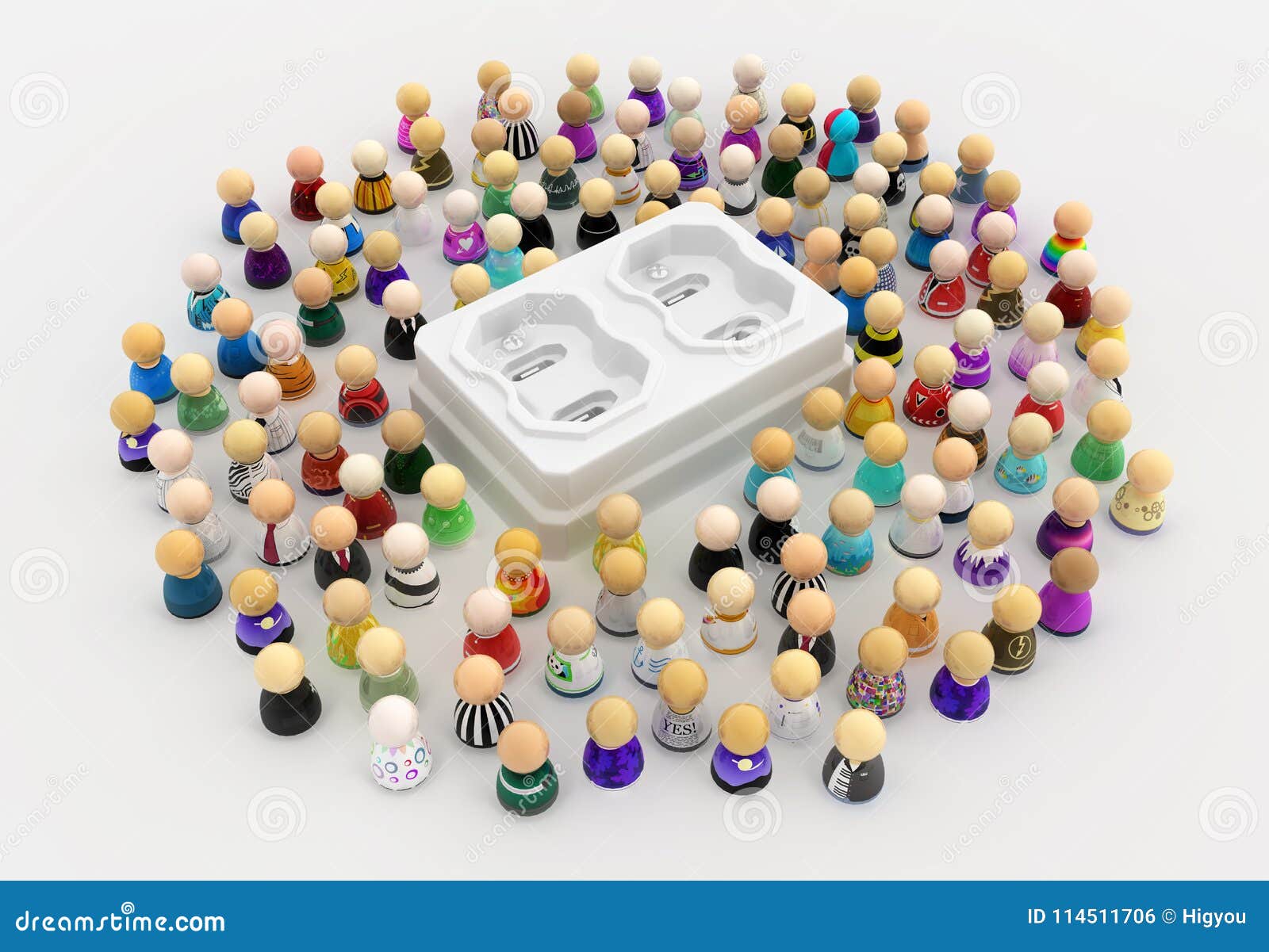 Cartoon Crowd, Power Socket Stock Illustration - Illustration of ...