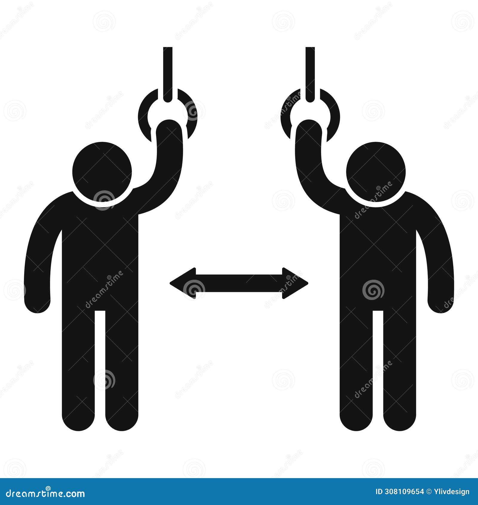 Crowd Social Distance Icon Simple Vector. Surface Door Stock ...
