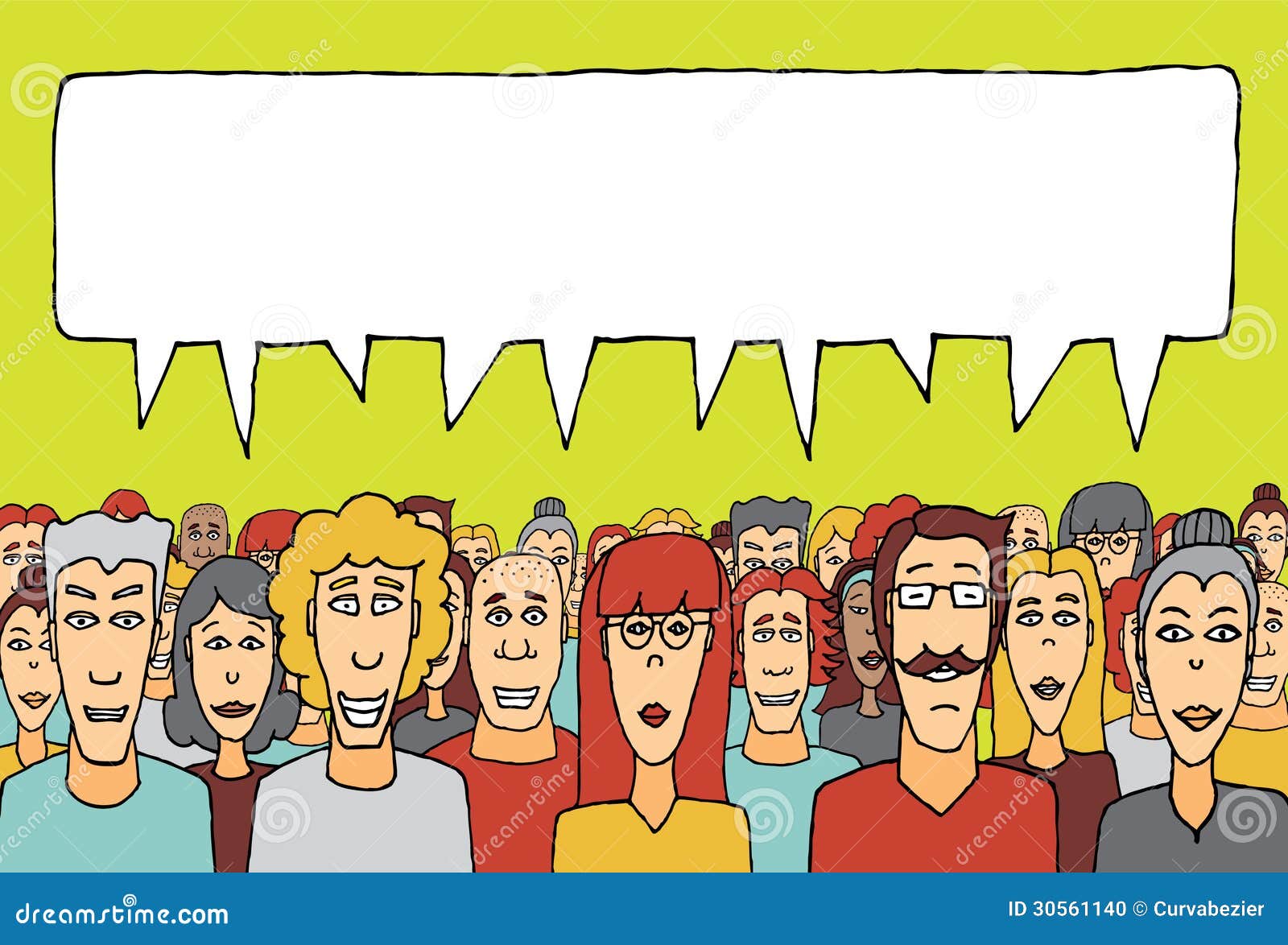 Crowd speaking together stock illustration. Illustration of talking ...