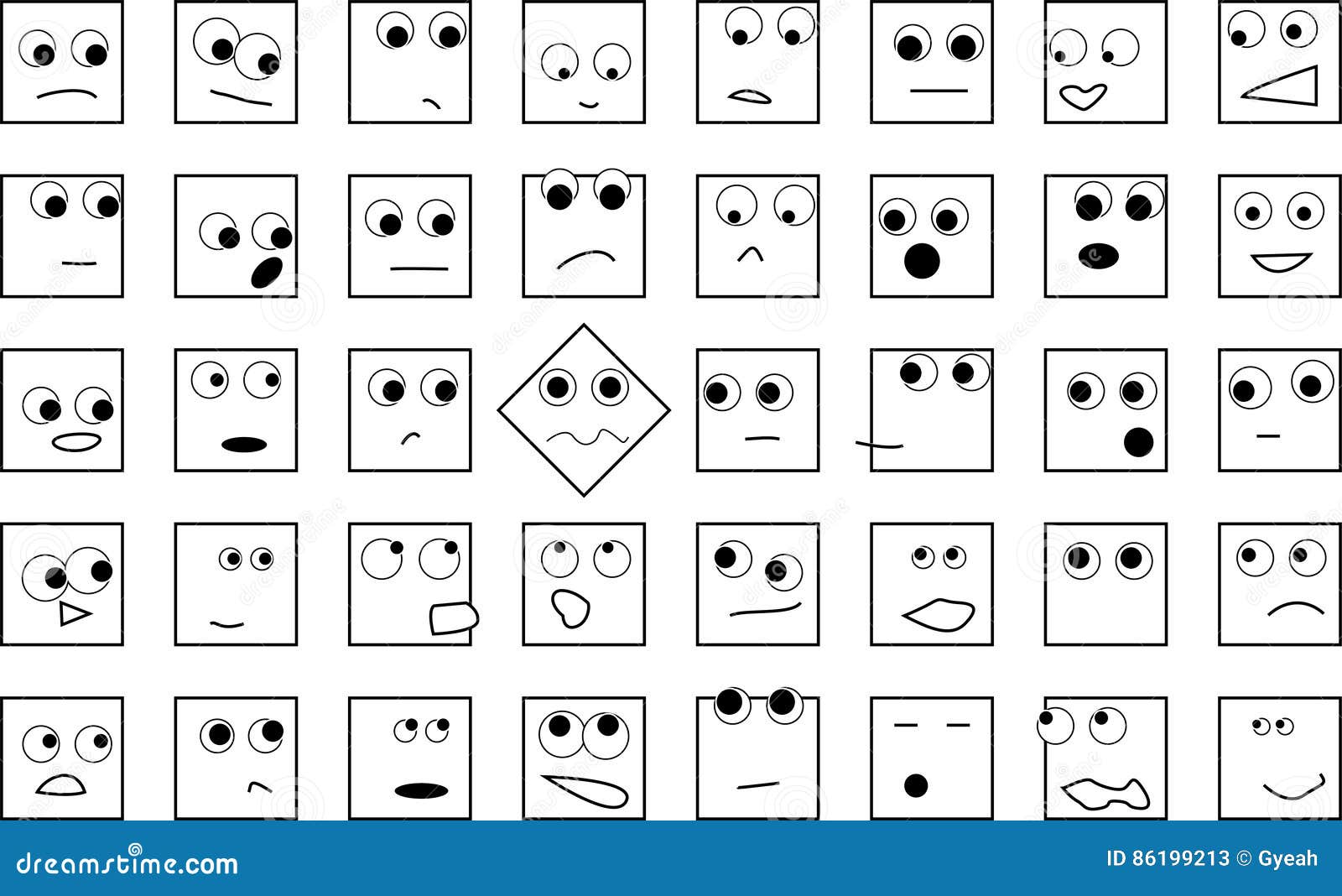 A crowd of square heads stock vector. Illustration of together - 86199213