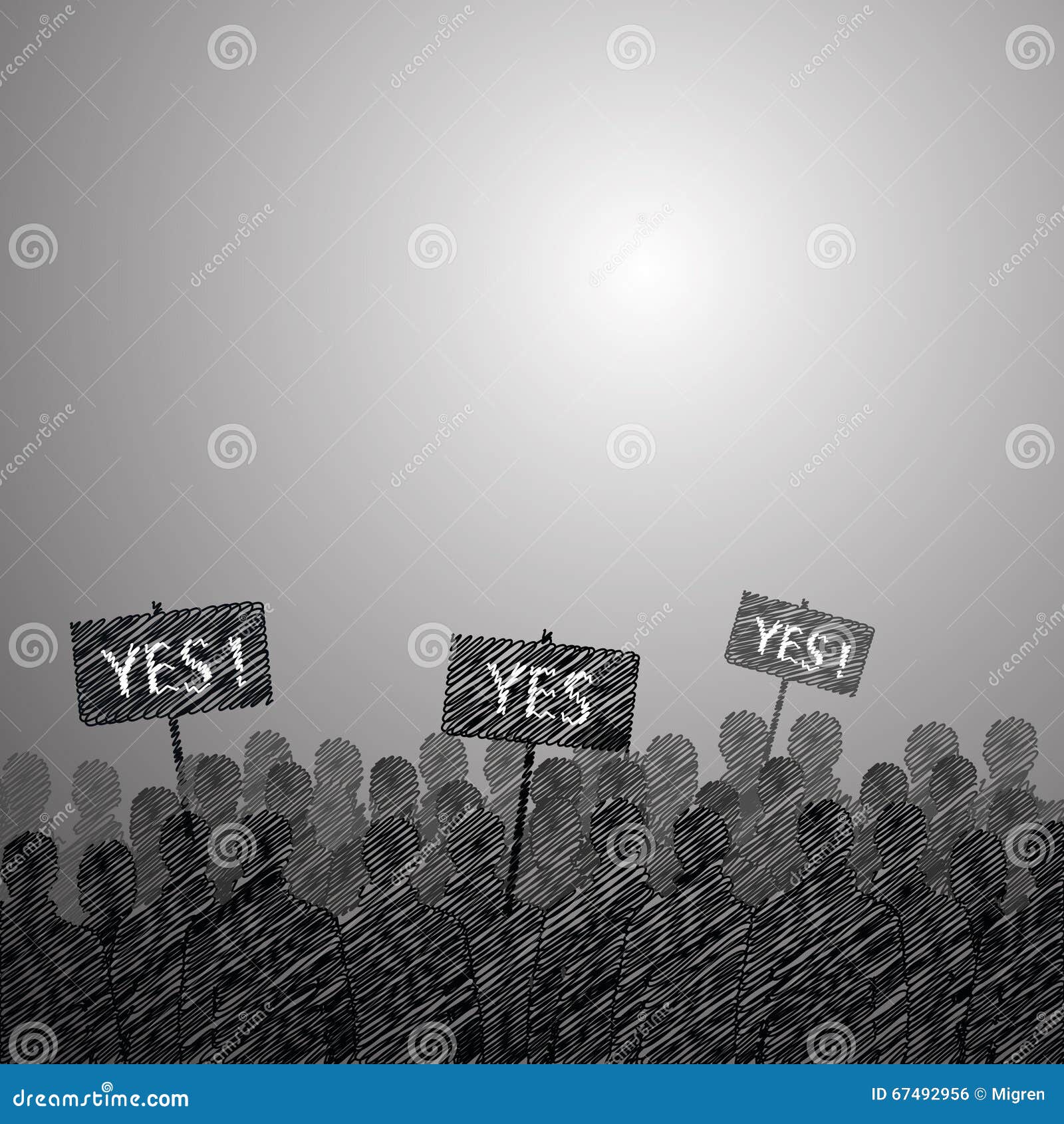 Crowd standing out. stock vector. Illustration of standing - 67492956