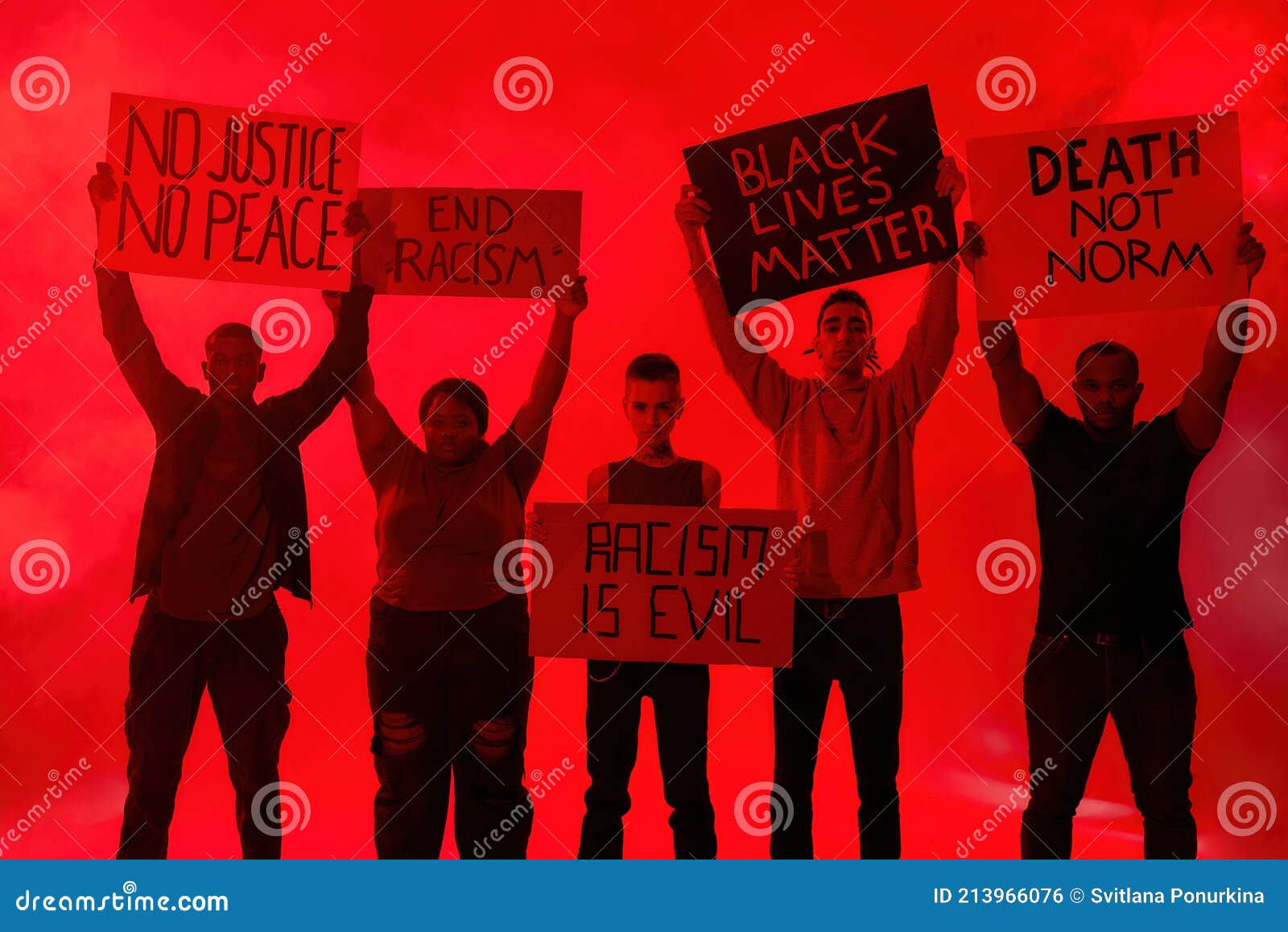 Crowd Standing Side by Side with Raised Banners Editorial Photo - Image ...